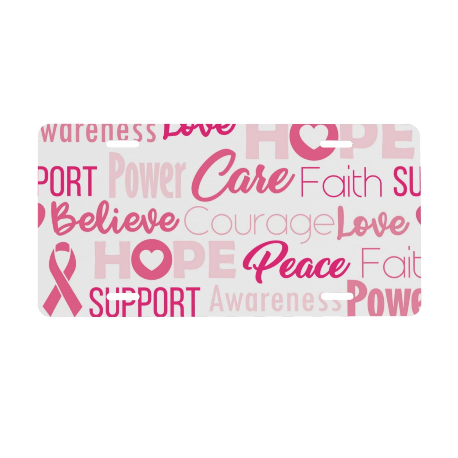 Kdxio Breast Cancer Ribbons Awareness (2) License Plate Car Front ...