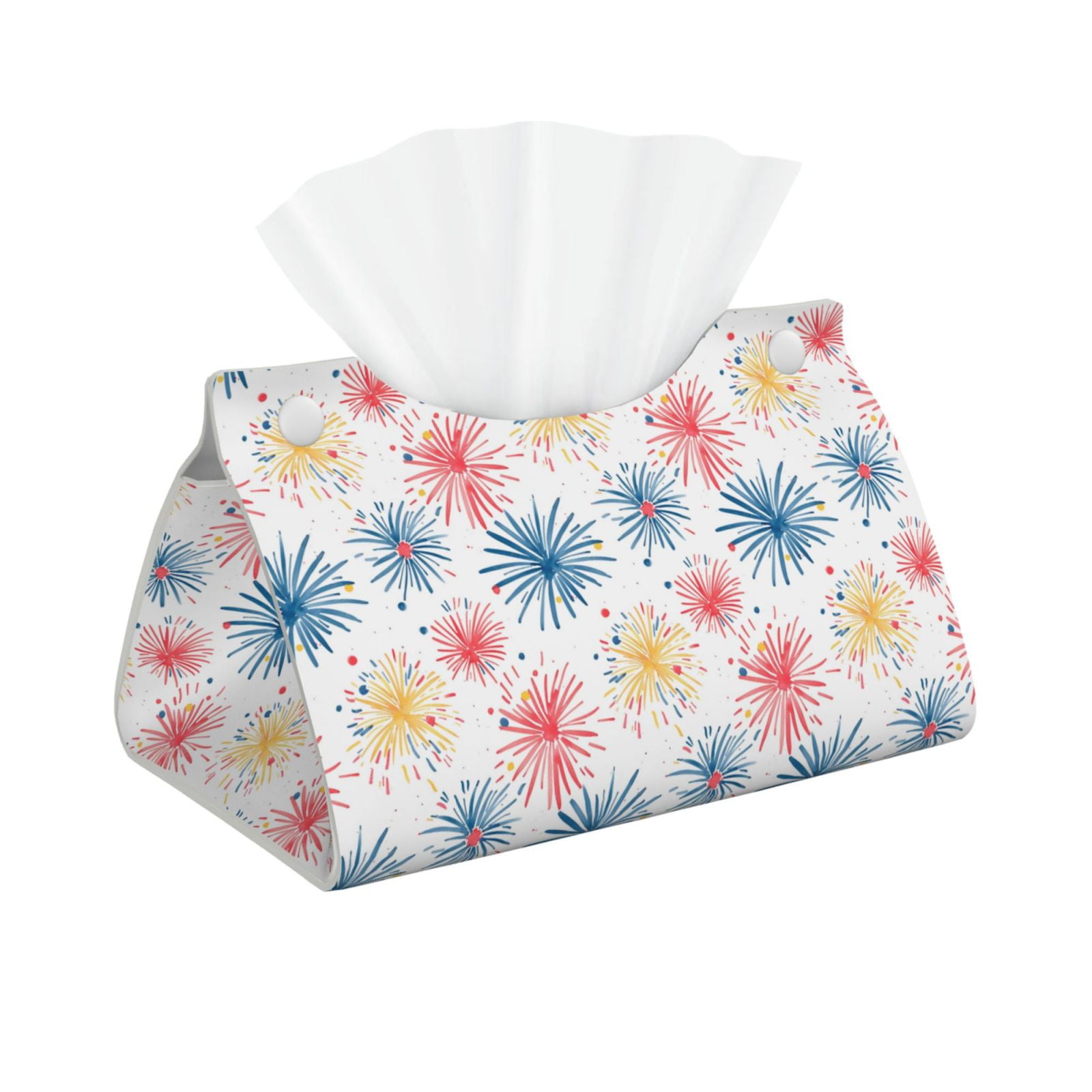 Kdxio Bright Colorful Fireworks Print Tissue Box Cover,Modern PU ...