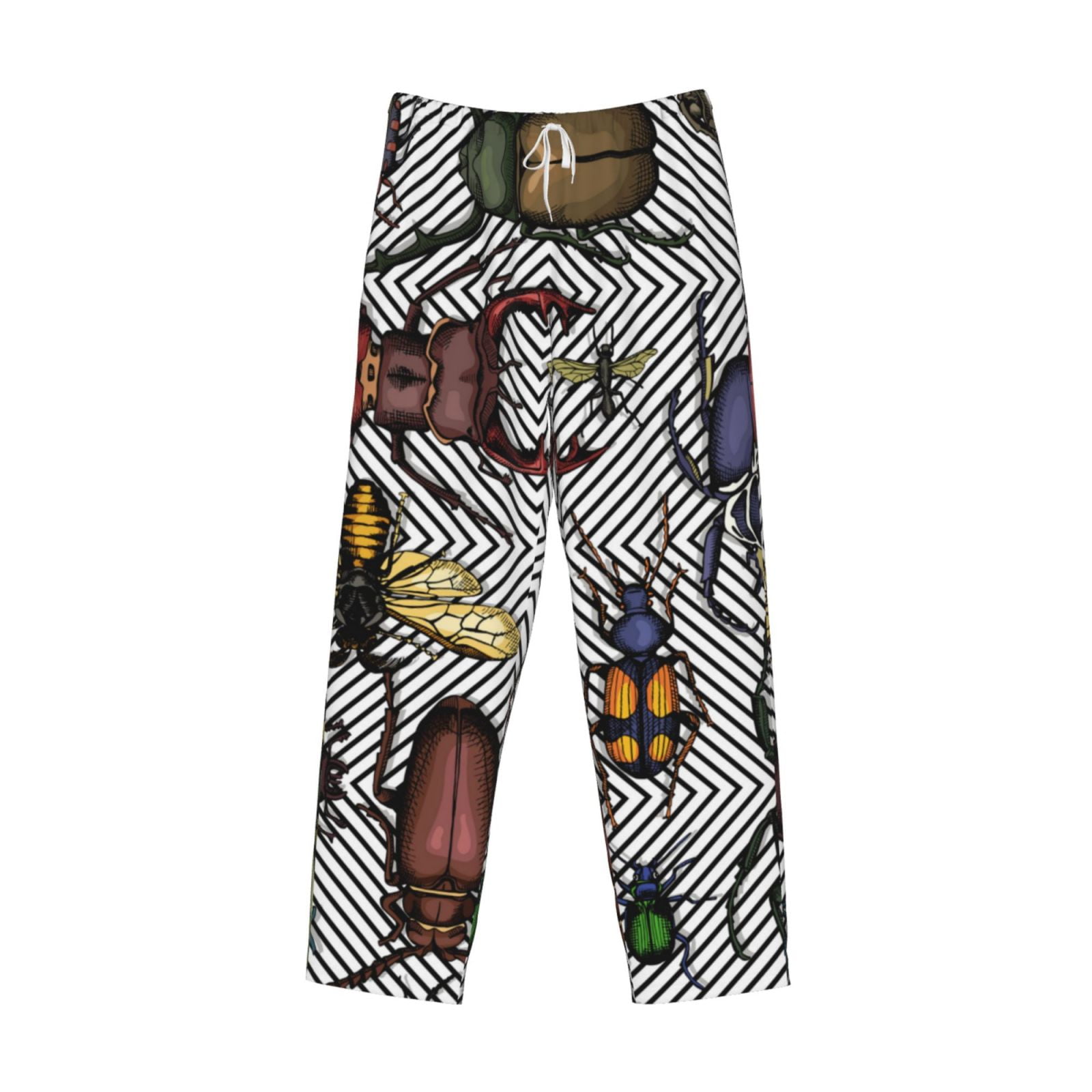 Kdxio Bright Insects Print Men's Sleep Pajama Pant Lounge Pants with ...