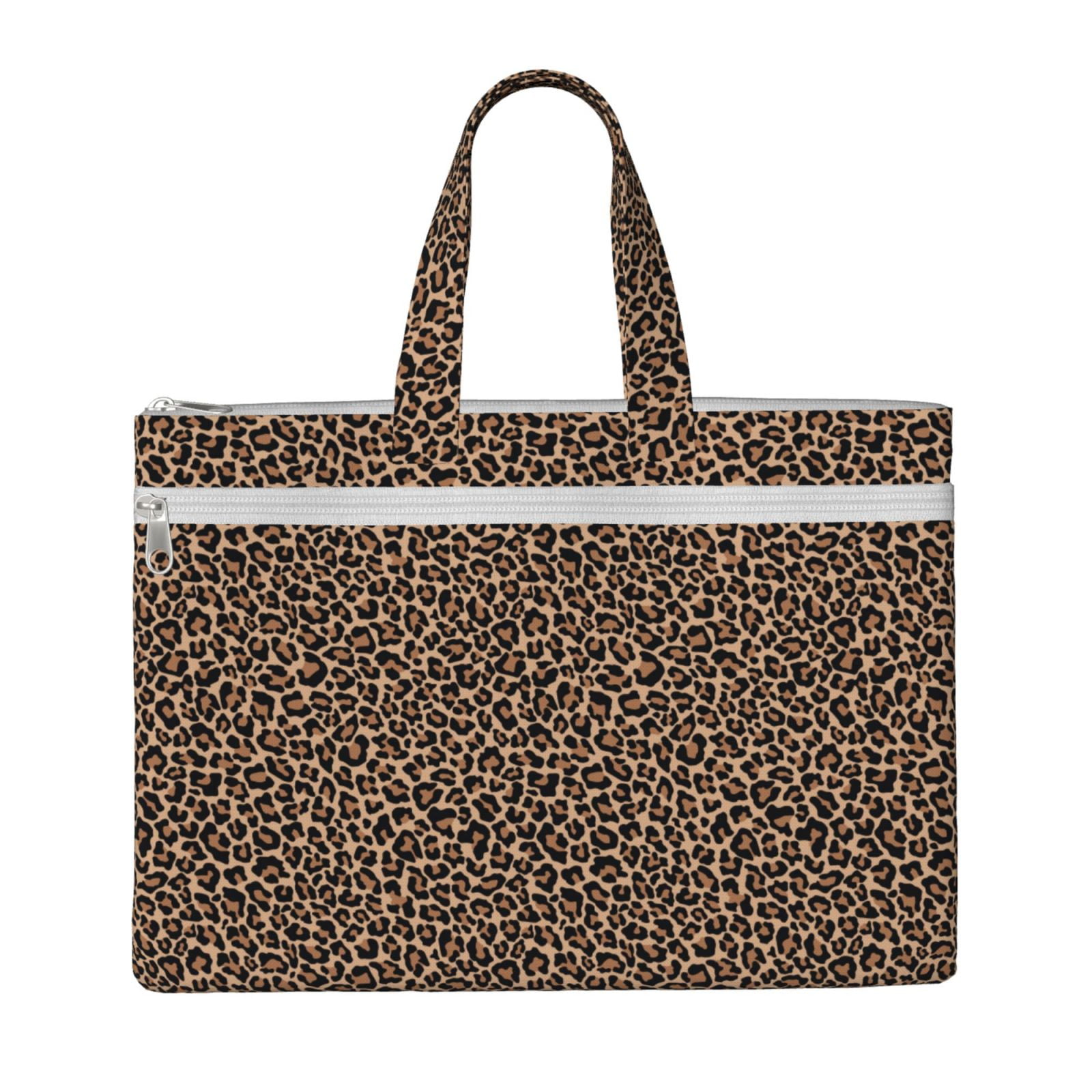 Kdxio Brown Leopard File Tote Document Bag Business Briefcase Bag ...
