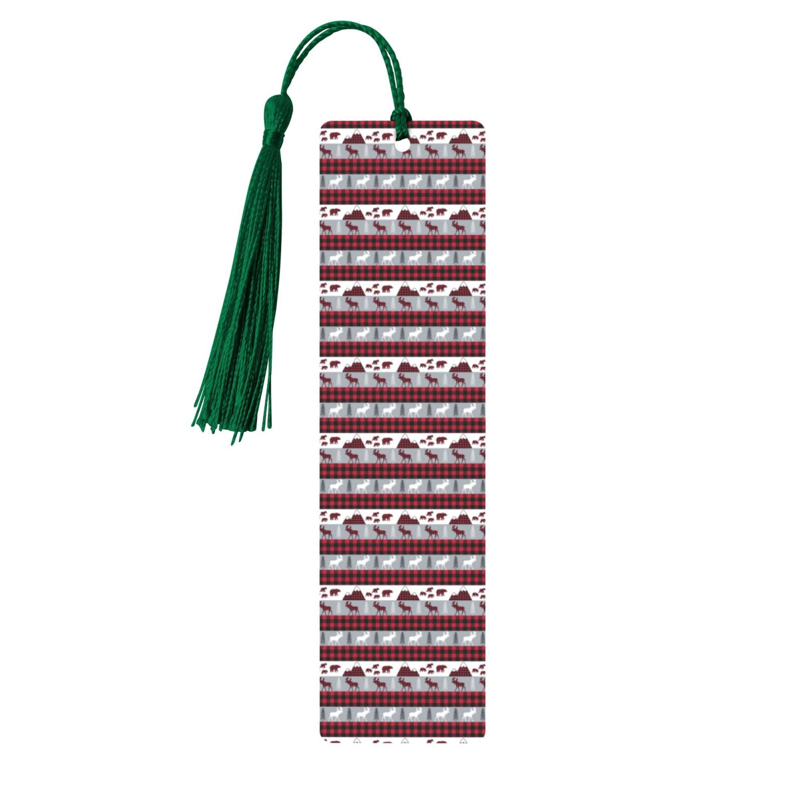Kdxio Buffalo Plaid Forest Print Metal Tassel Bookmarks,Perfect Gift ...