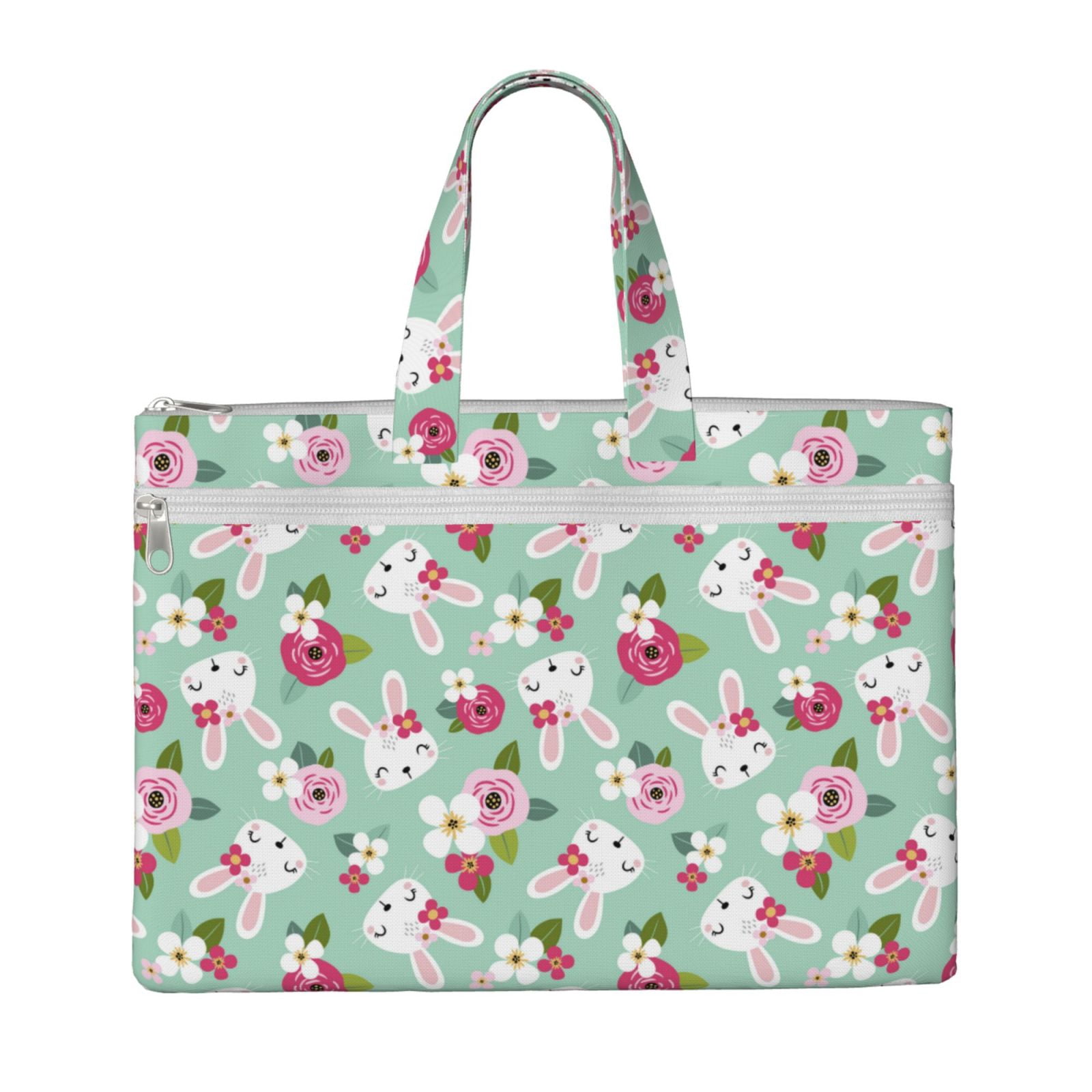 Kdxio Bunny And Rose File Tote Document Bag Business Briefcase Bag ...