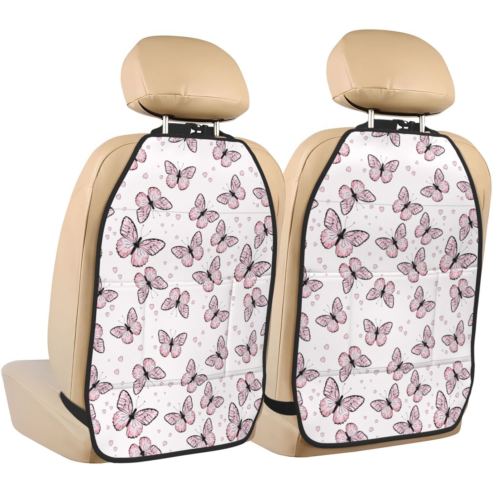 Kdxio Butterflies (2) Print 2 Pack Car Kick Mat Seat Cover Back ...