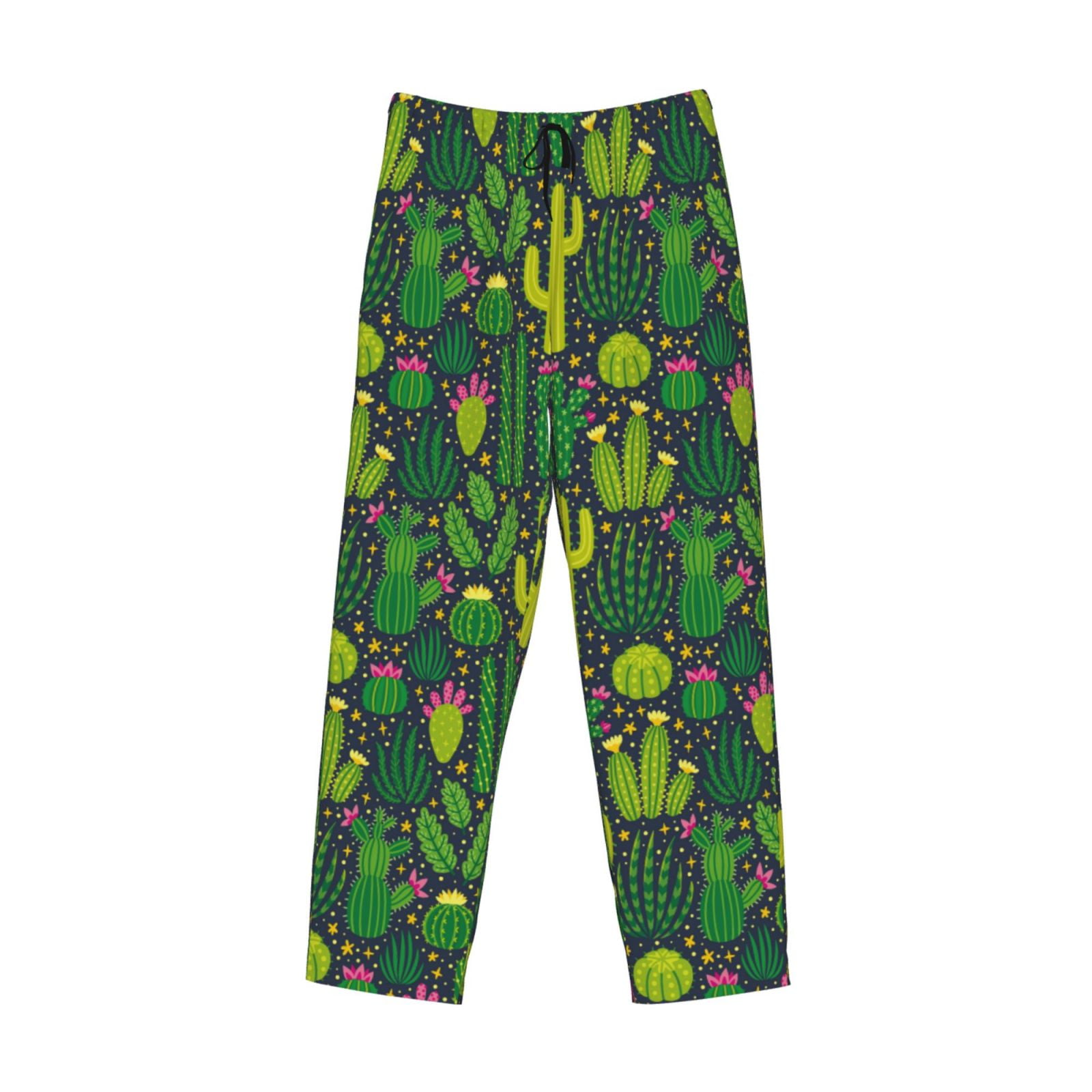 Kdxio Cactus 1 Print Men's Sleep Pajama Pant Lounge Pants with Pockets ...