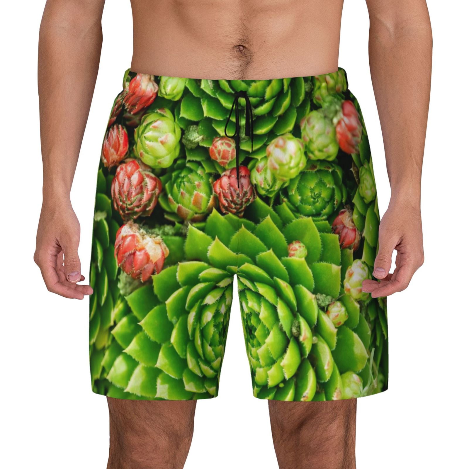 Kdxio Cactus And Succulents Print Men's Swim Trunks with Compression ...