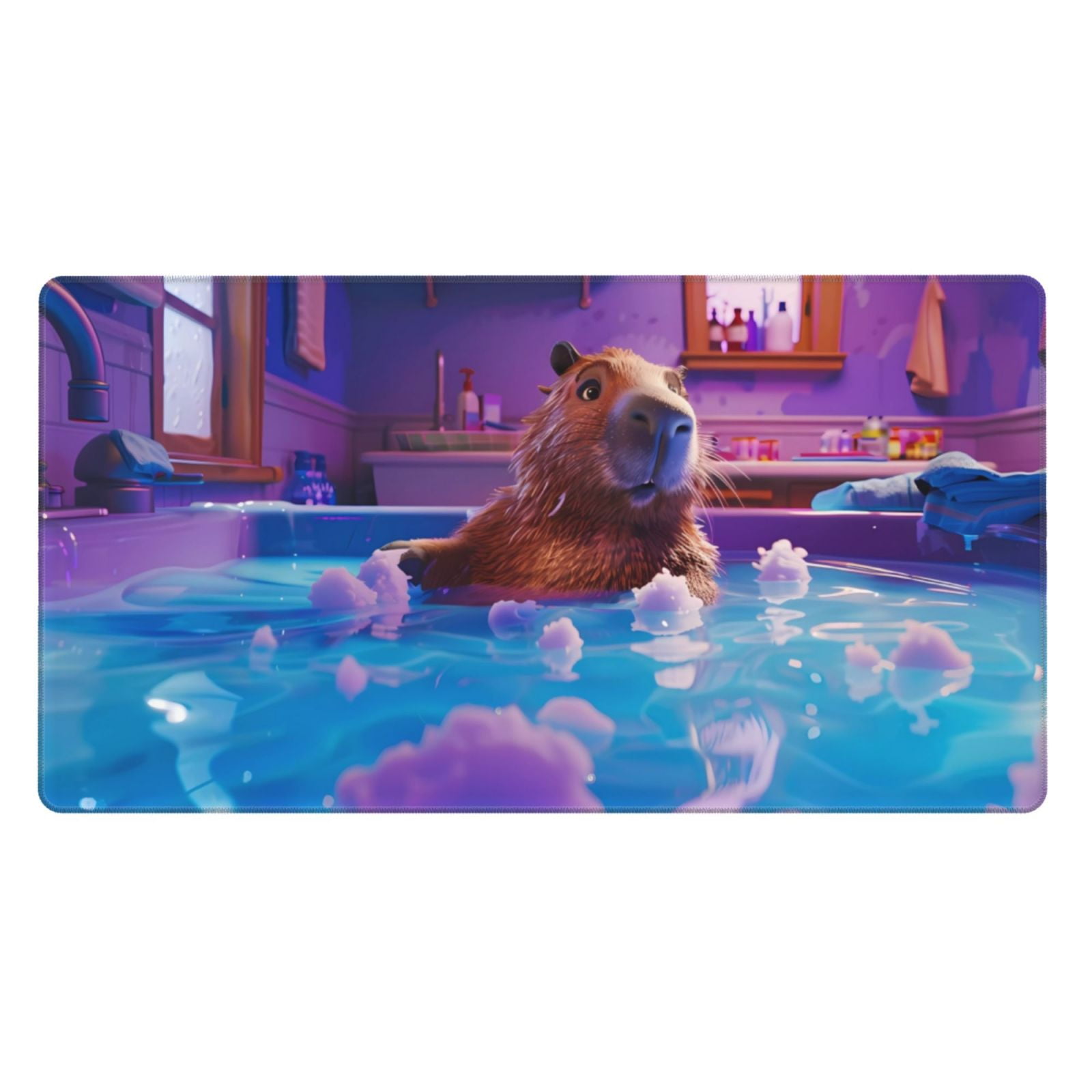 Kdxio Capybara Bathtub Fun Print Large Gaming Mouse Pad,Non-Slip Base ...