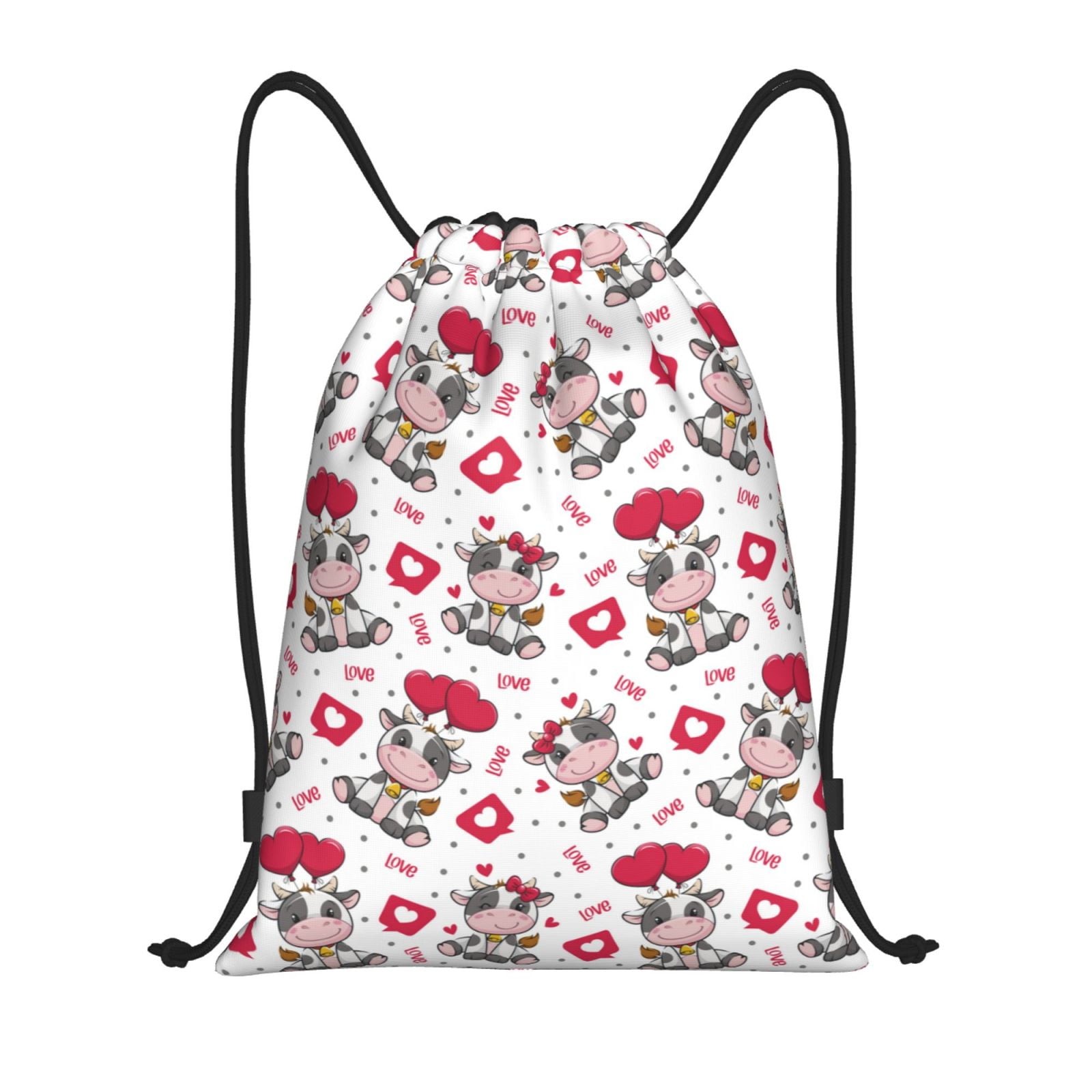 Kdxio Caring Cow Print Drawstring Backpack Bag,Waterproof Draw String ...