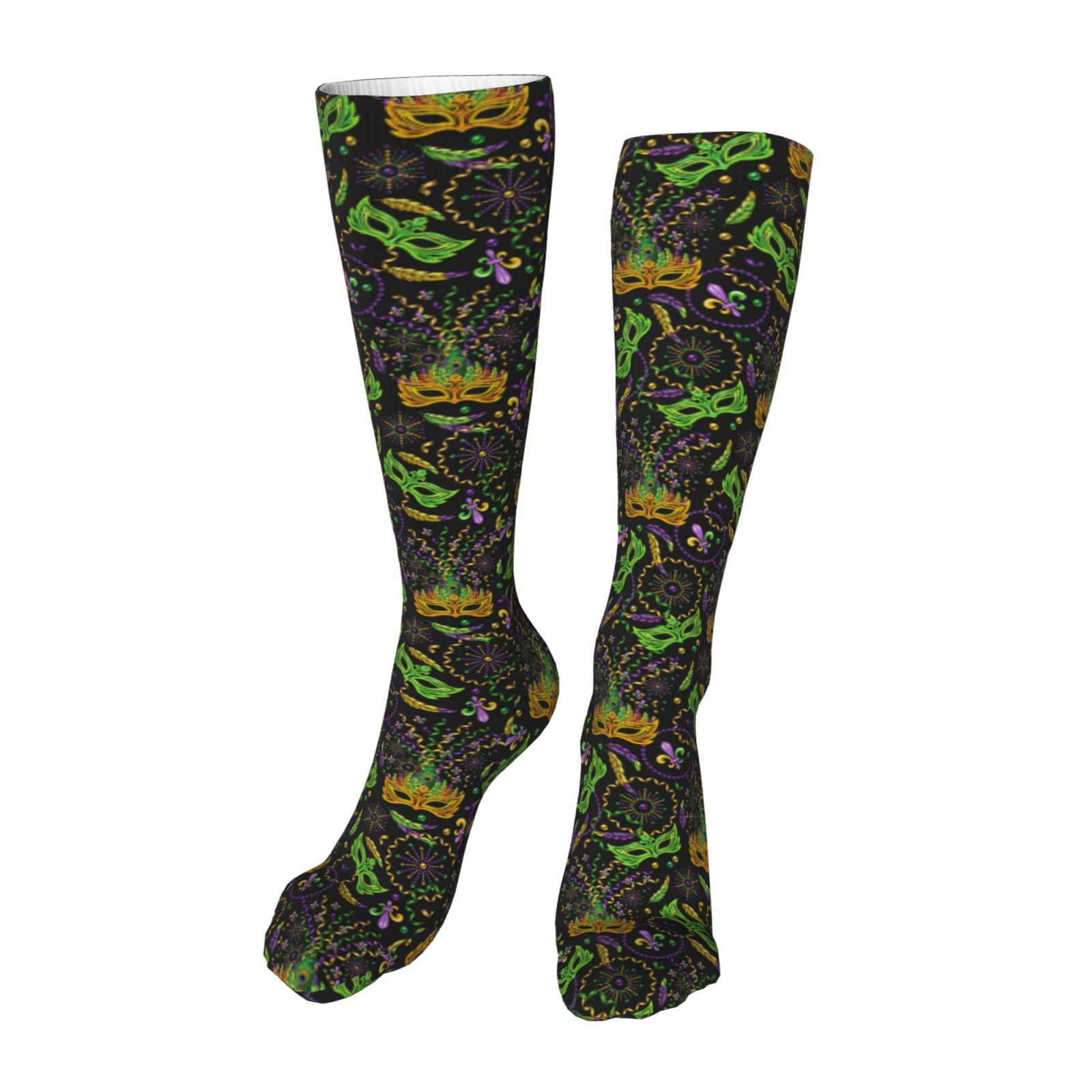 Kdxio Carnival Mardi Gras3 Funny Silky Novelty Funky Long Knee High ...