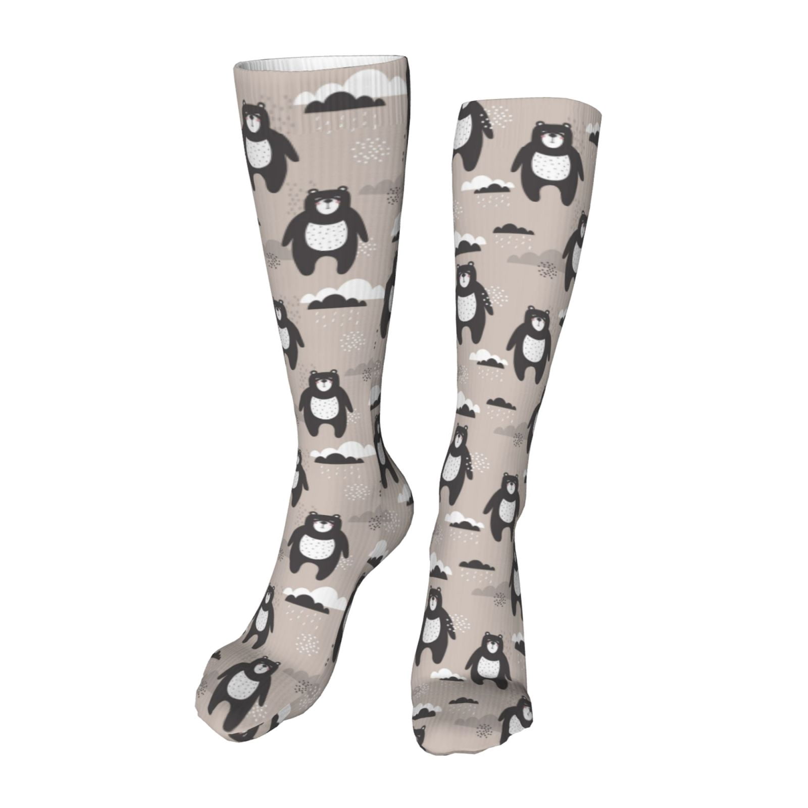 Kdxio Cartoon Bear Brown Funny Silky Novelty Funky Long Knee High Socks ...
