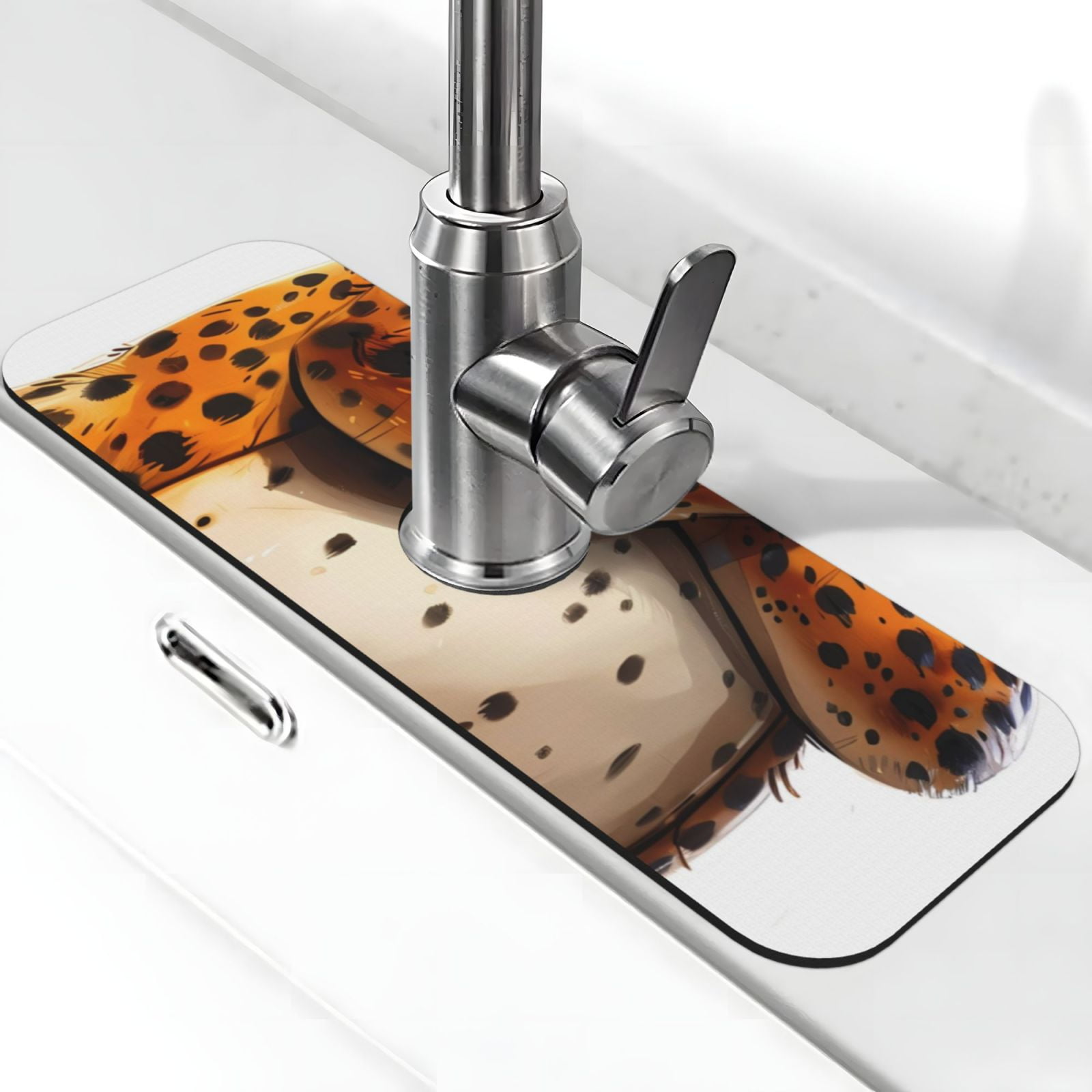 Kdxio Cartoon Cheetah With Attitude Pattern Non-Slip Diatom Mud Faucet ...