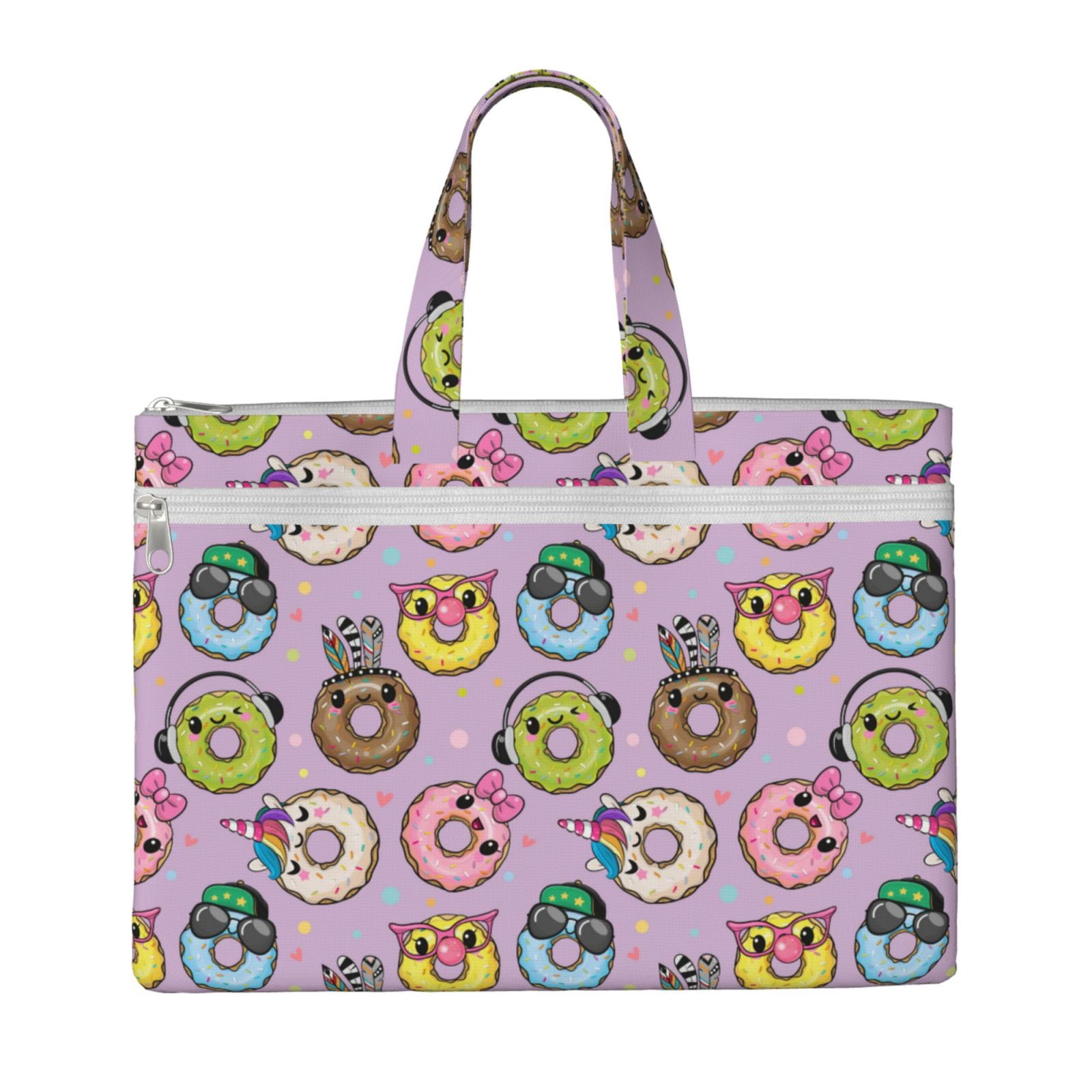 Kdxio Cartoon Donuts File Tote Document Bag Business Briefcase Bag ...