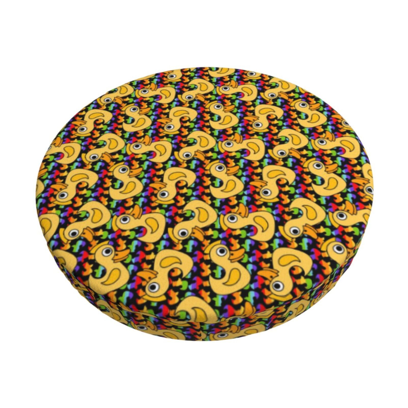 Kdxio Cartoon Ducks Print Stool Covers Round,Stretch Round Bar Stool ...