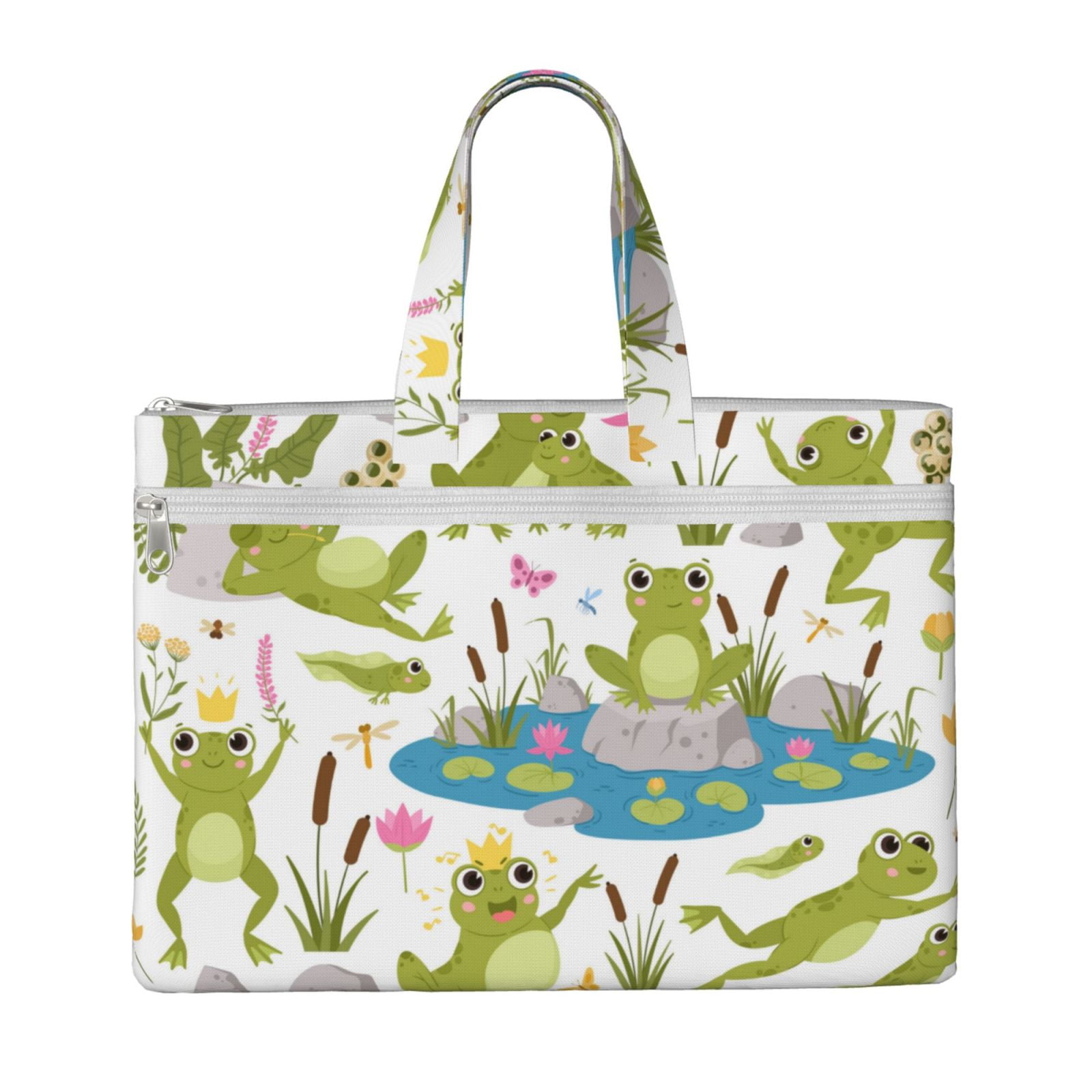 Kdxio Cartoon Frogs File Tote Document Bag Business Briefcase Bag ...