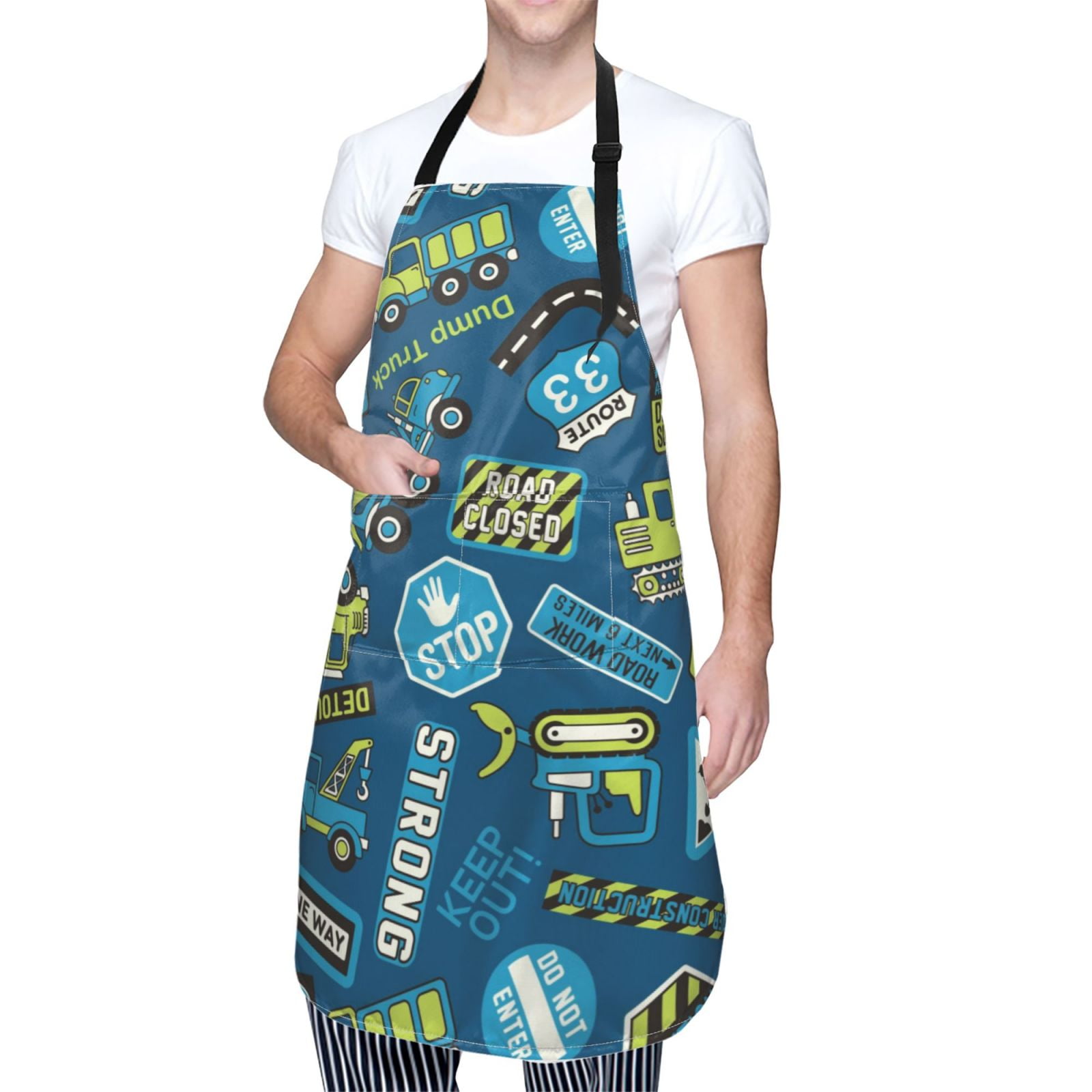 Kdxio Cartoon Heavy Equipment Machinery Road Construction Apron with ...