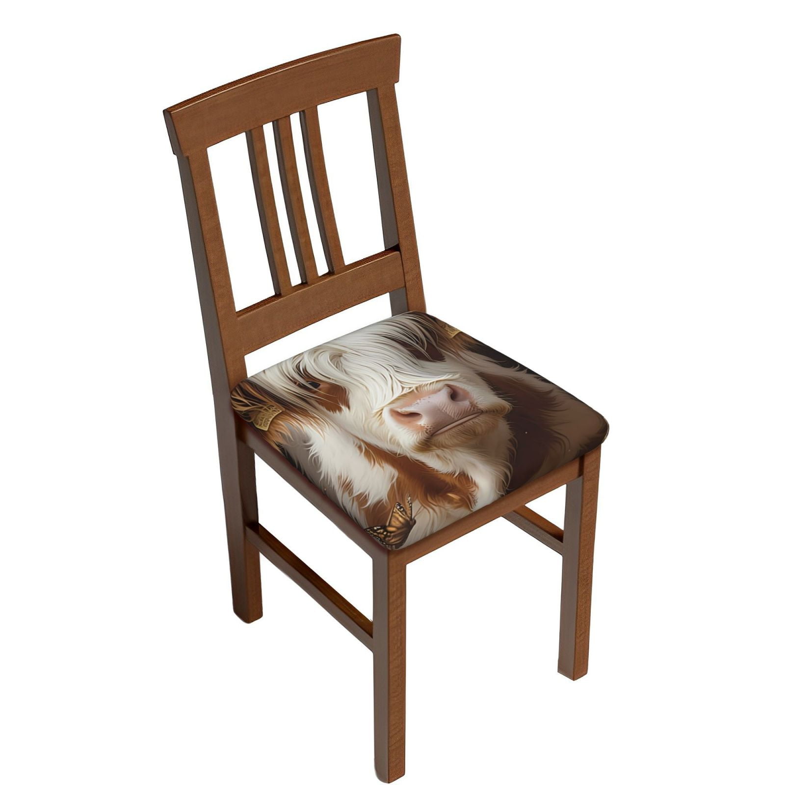 Kdxio Chair Seat Covers Cow With Butterflies Print Chair Covers for ...