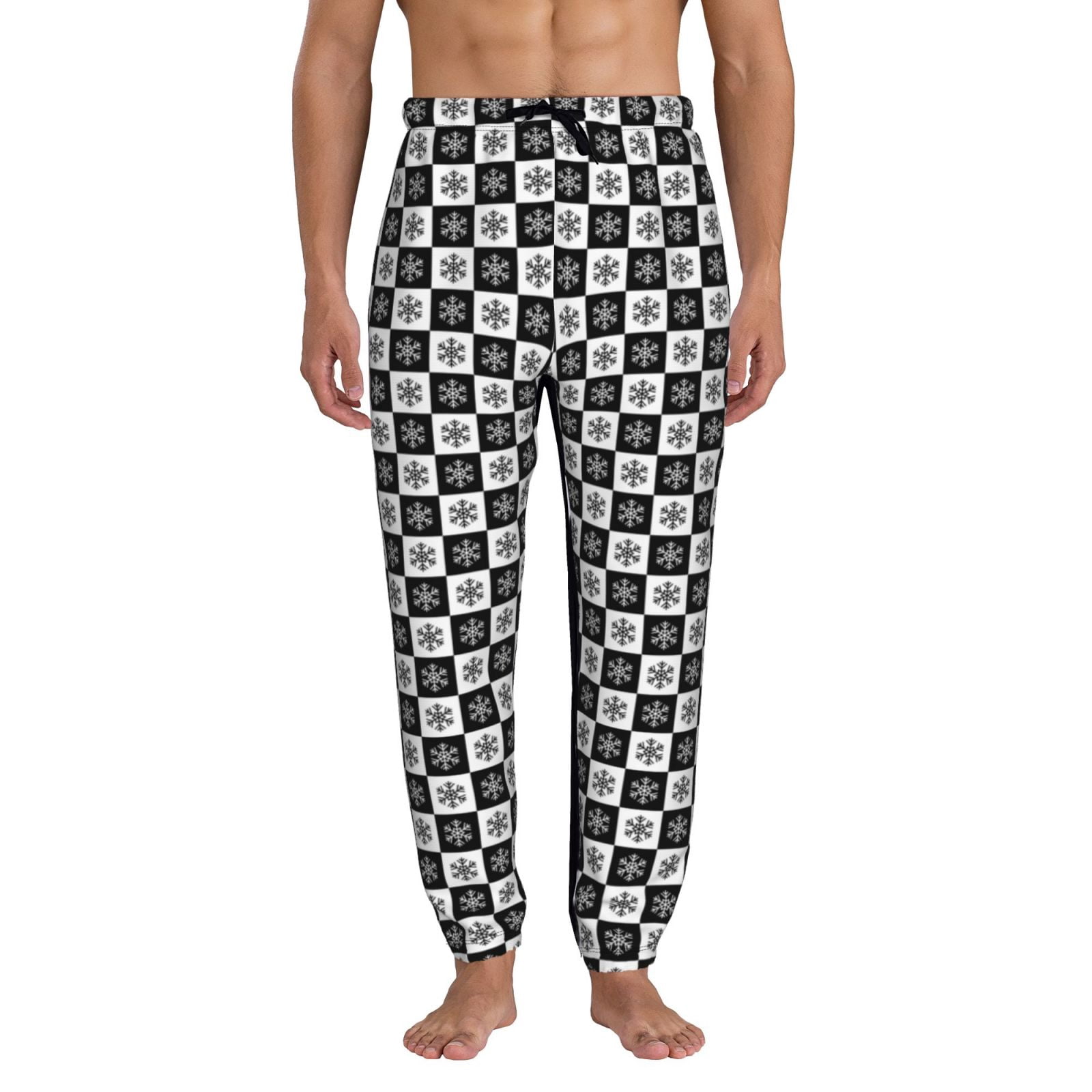 Kdxio Checkerboard With Snowflake 1 Pattern Joggers,Sweatpants for Men ...