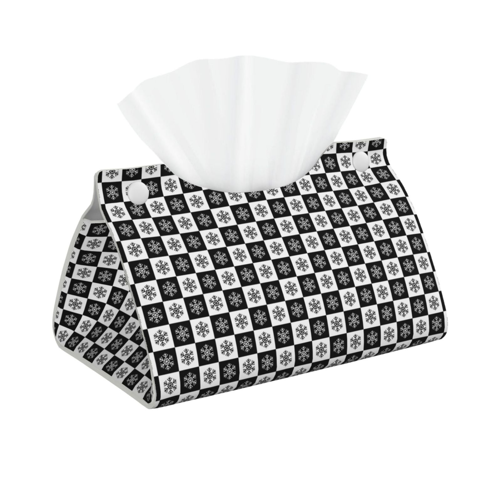Kdxio Checkerboard With Snowflake 1 Print Tissue Box Cover,Modern PU ...