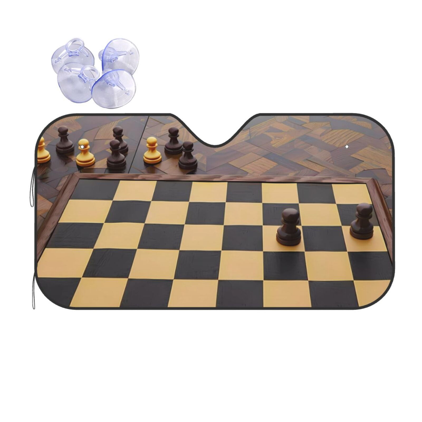 Kdxio Chess Board With Pawns Print Front Windshield Sun Shade,Folding ...