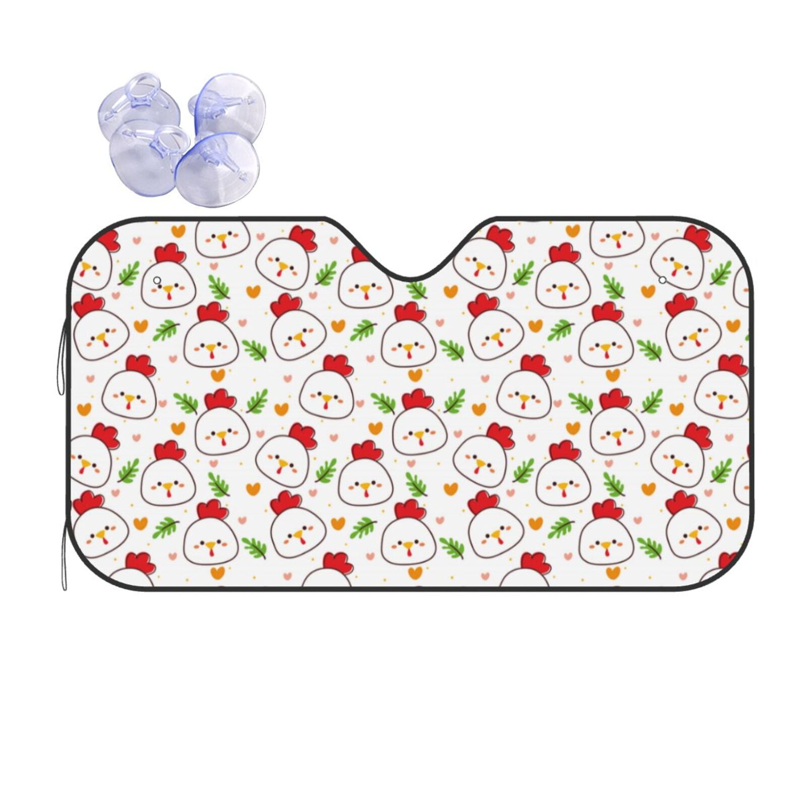 Kdxio Chicken And Plant Print Front Windshield Sun Shade,Folding Auto ...