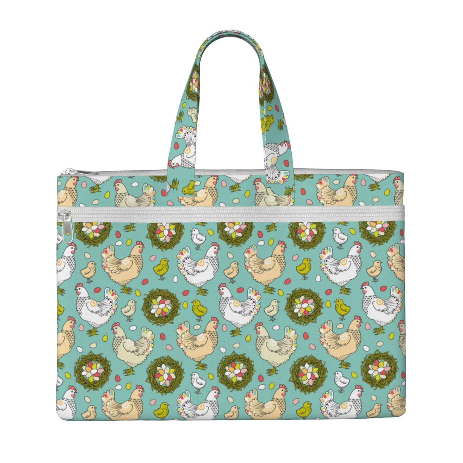 Kdxio Chicken Laying Eggs File Tote Document Bag Business Briefcase Bag ...