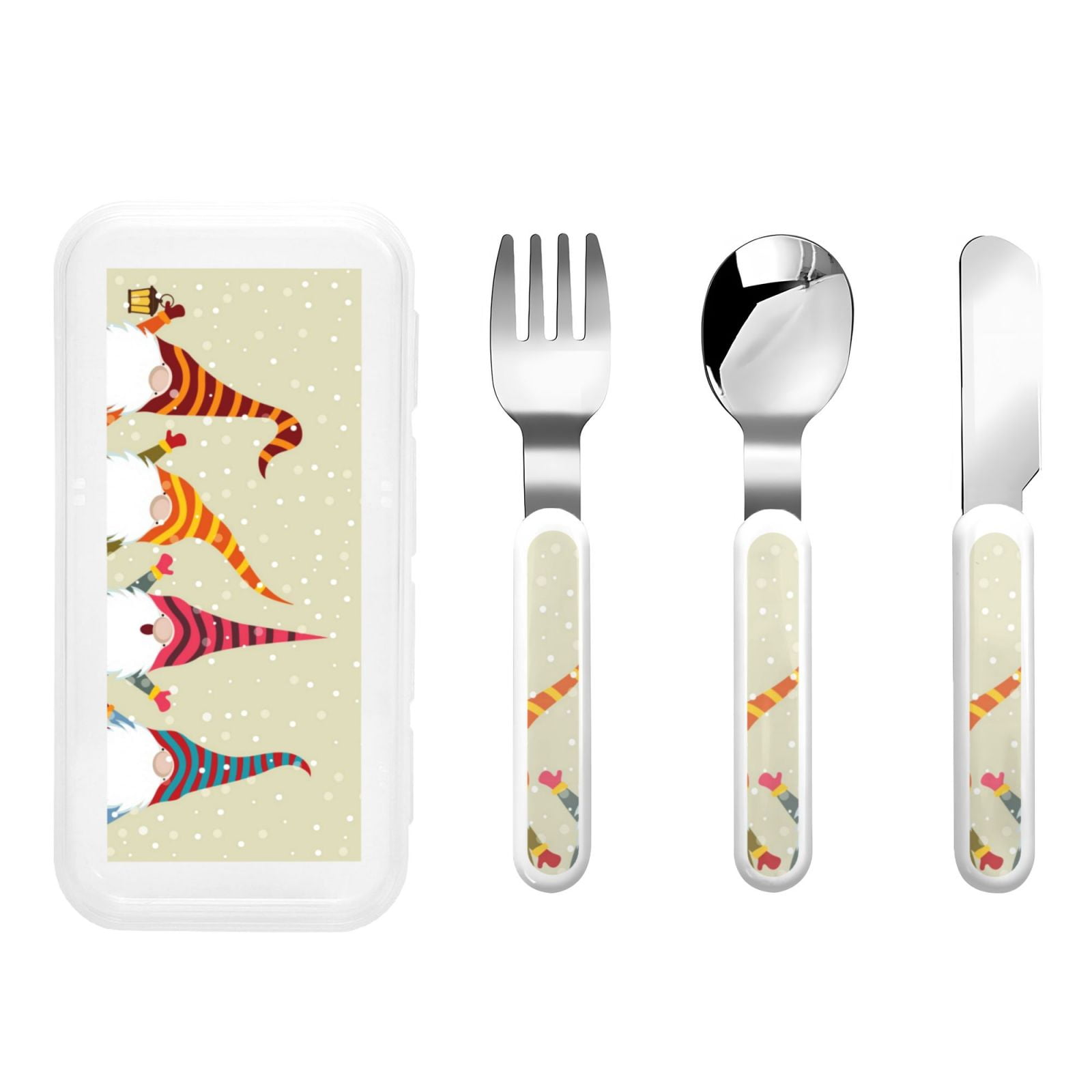 Kdxio Christmas Card With Gnomes Toddler Utensils Set - Kids Silverware ...