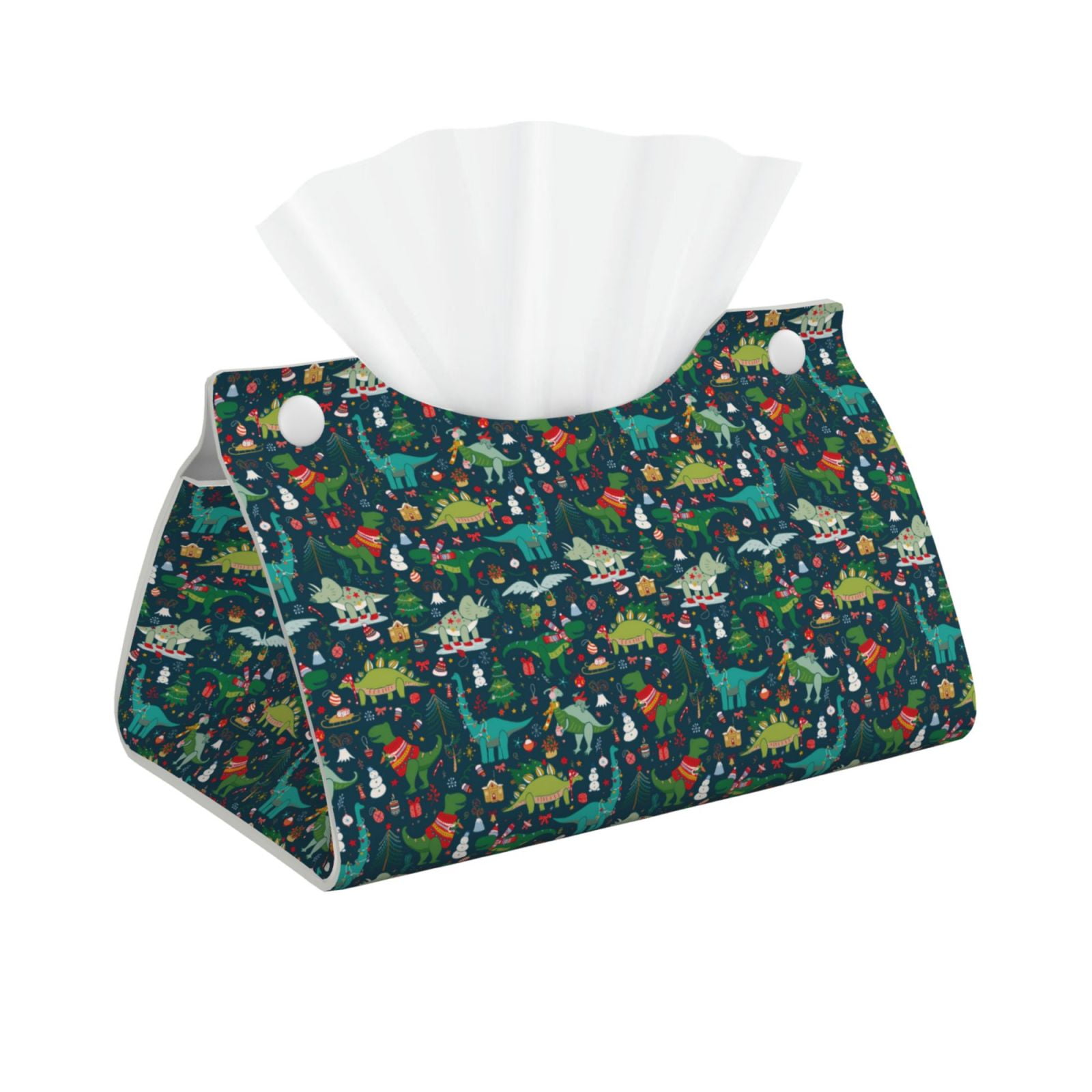 Kdxio Christmas Dinosaur colorful Print Tissue Box Cover,Modern PU ...