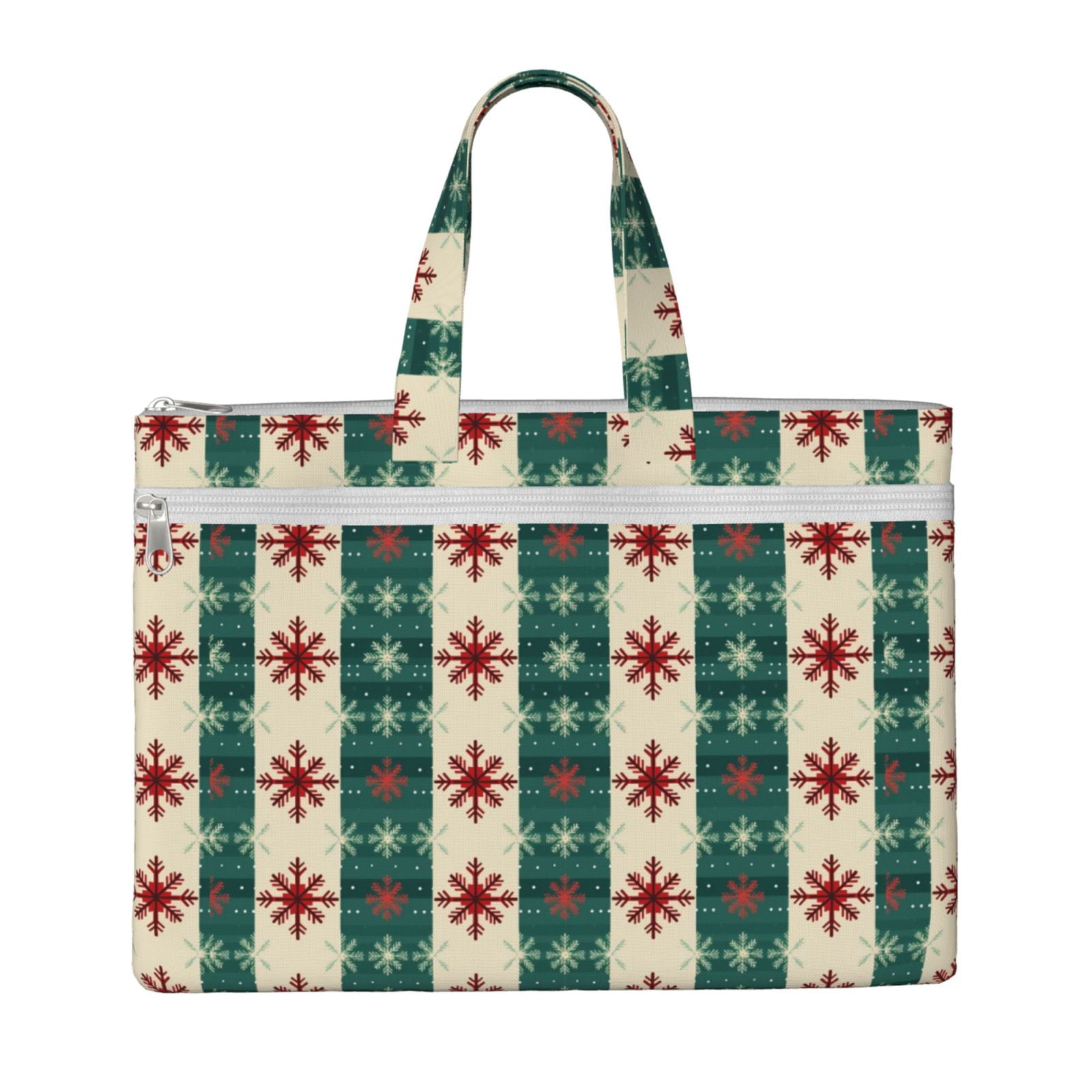Kdxio Christmas Snowflakes Plaid File Tote Document Bag Business ...