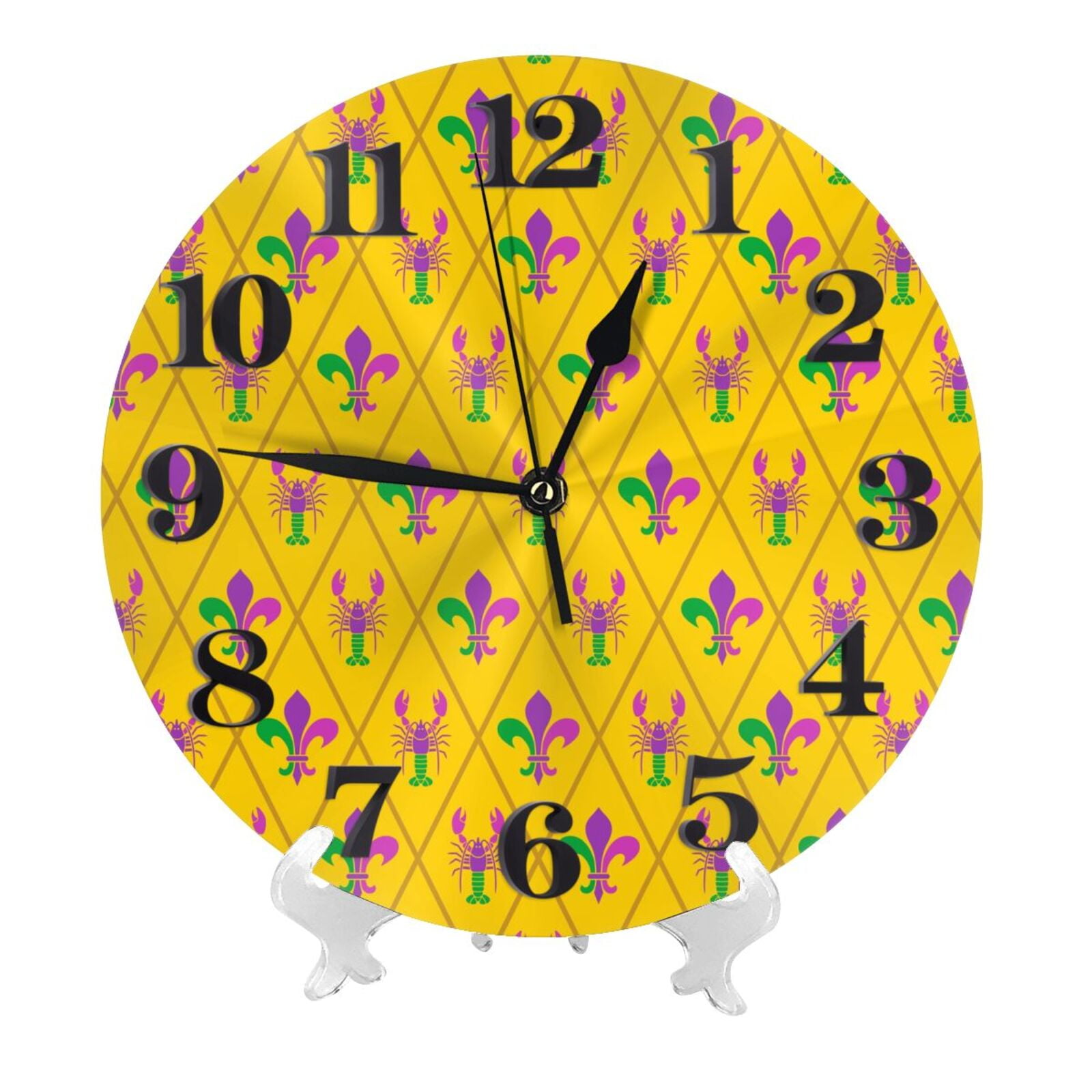 Kdxio Clock number Print Wall Clock,10 Inch Battery Operated Wall ...