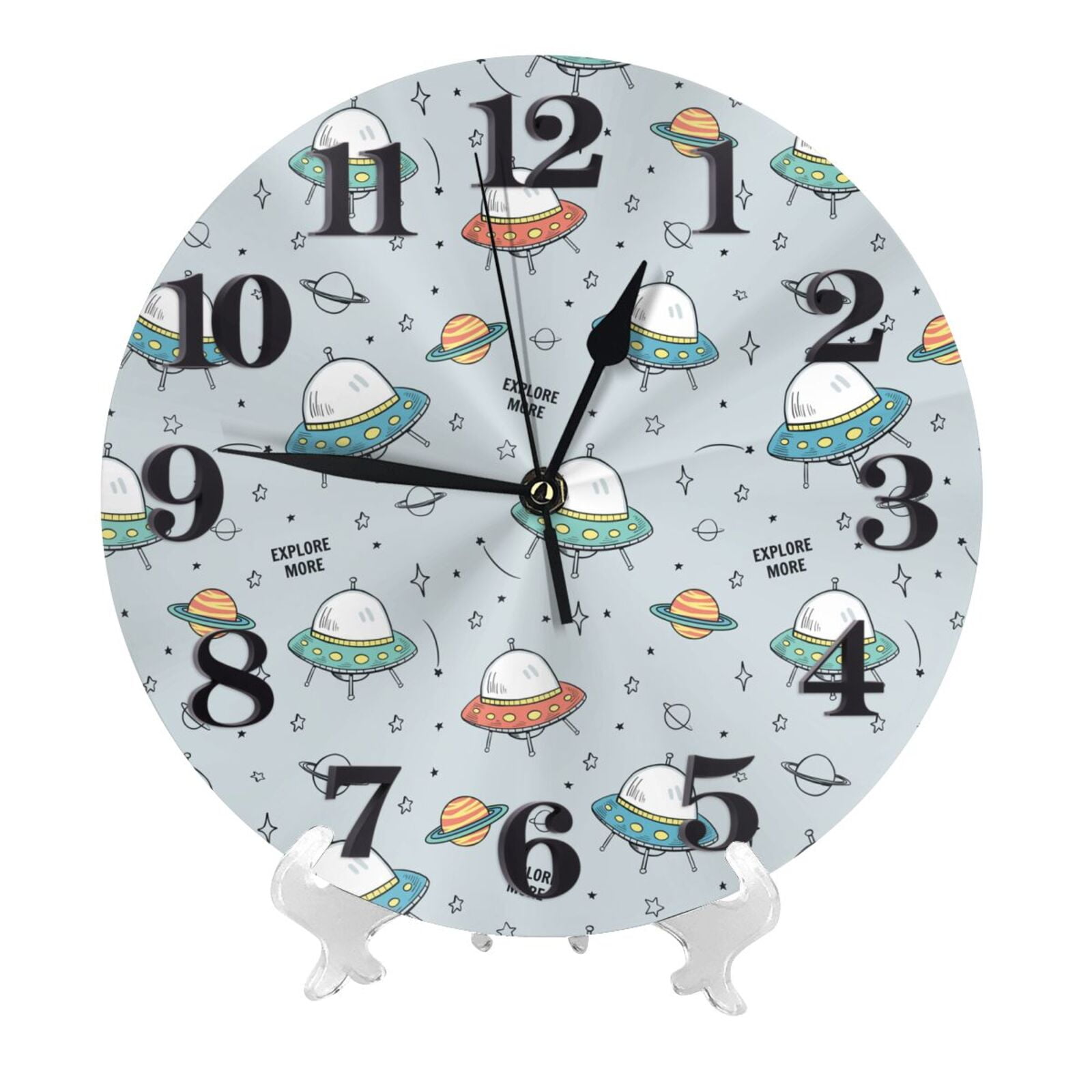 Kdxio Clock number Print Wall Clock,10 Inch Battery Operated Wall ...