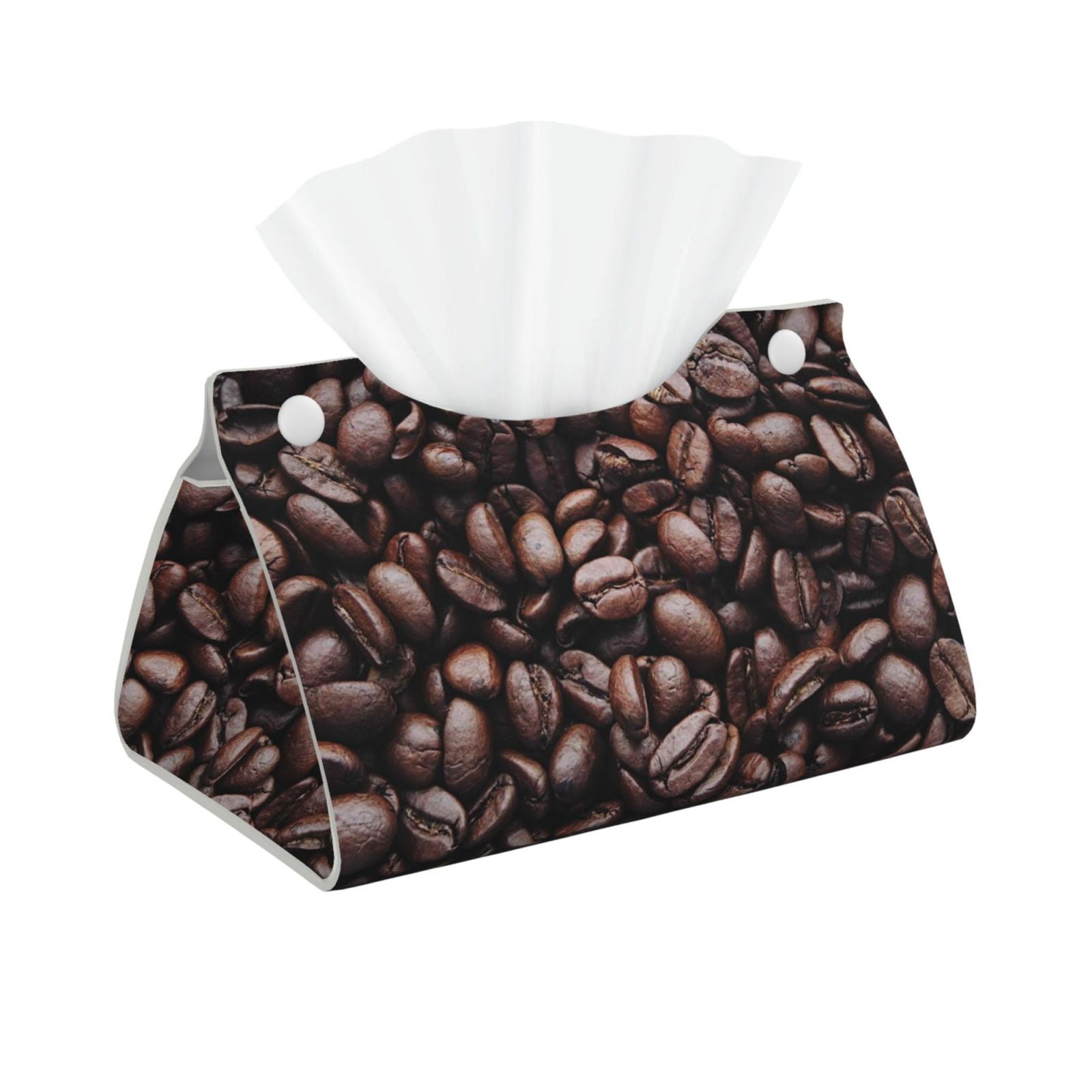 Kdxio Coffee Bean Print Tissue Box Cover,Modern PU Leather Rectangular ...