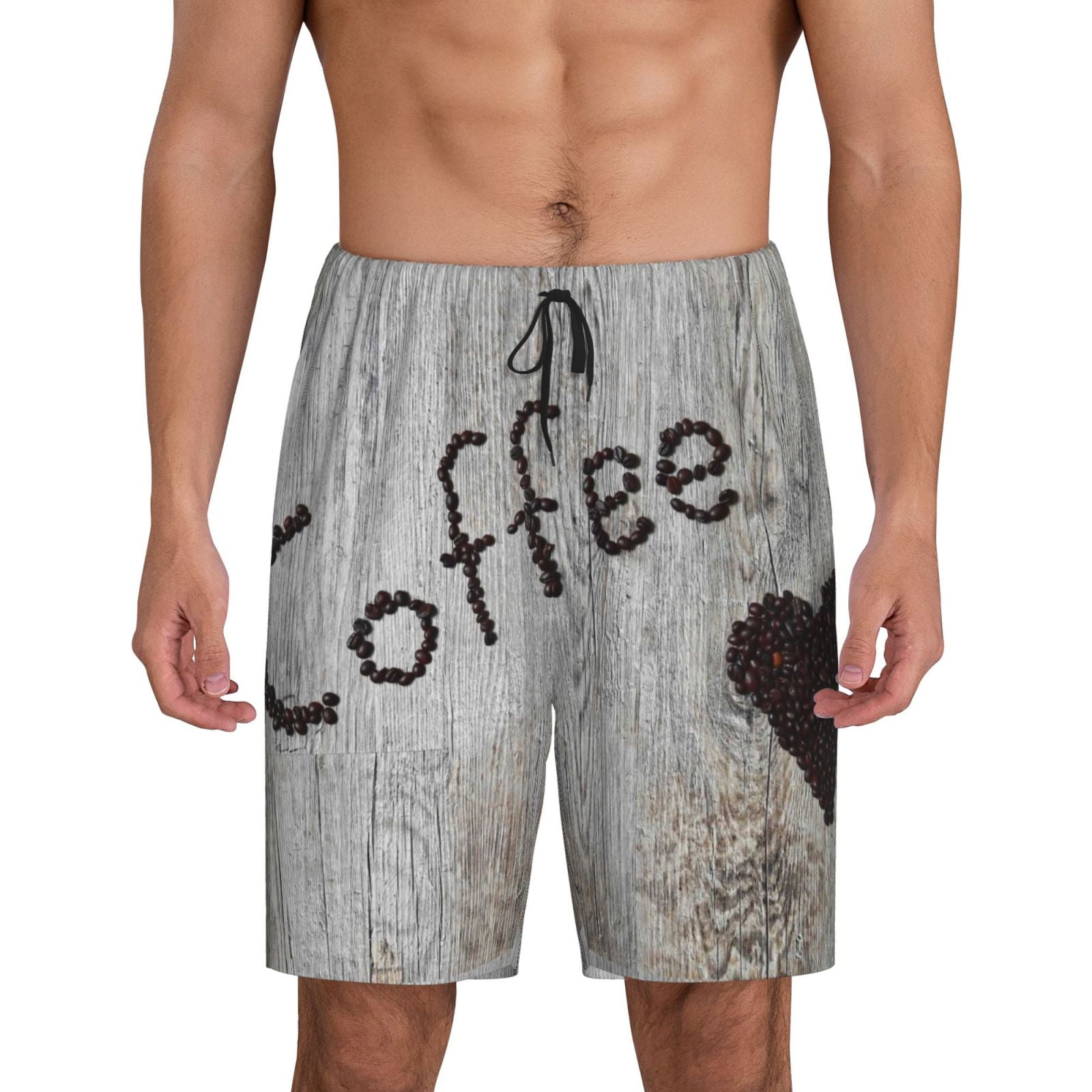 Kdxio Coffee Beans On Board Print Mens Sleep Shorts Bottoms Soft Comfy ...
