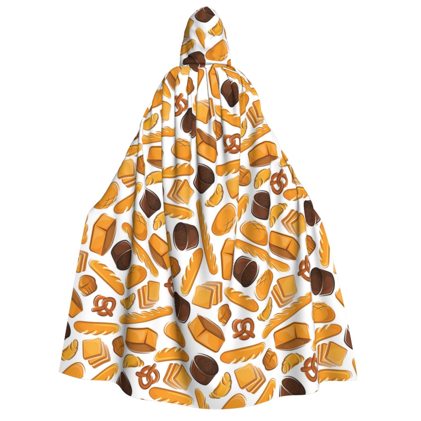 Kdxio Coffee Bun Hot Dog Print Hooded Cloak Unisex Cloak with Hood ...