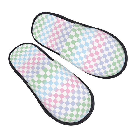 Kdxio Colorful Checkerboard Pattern Slippers for Women Memory Foam ...