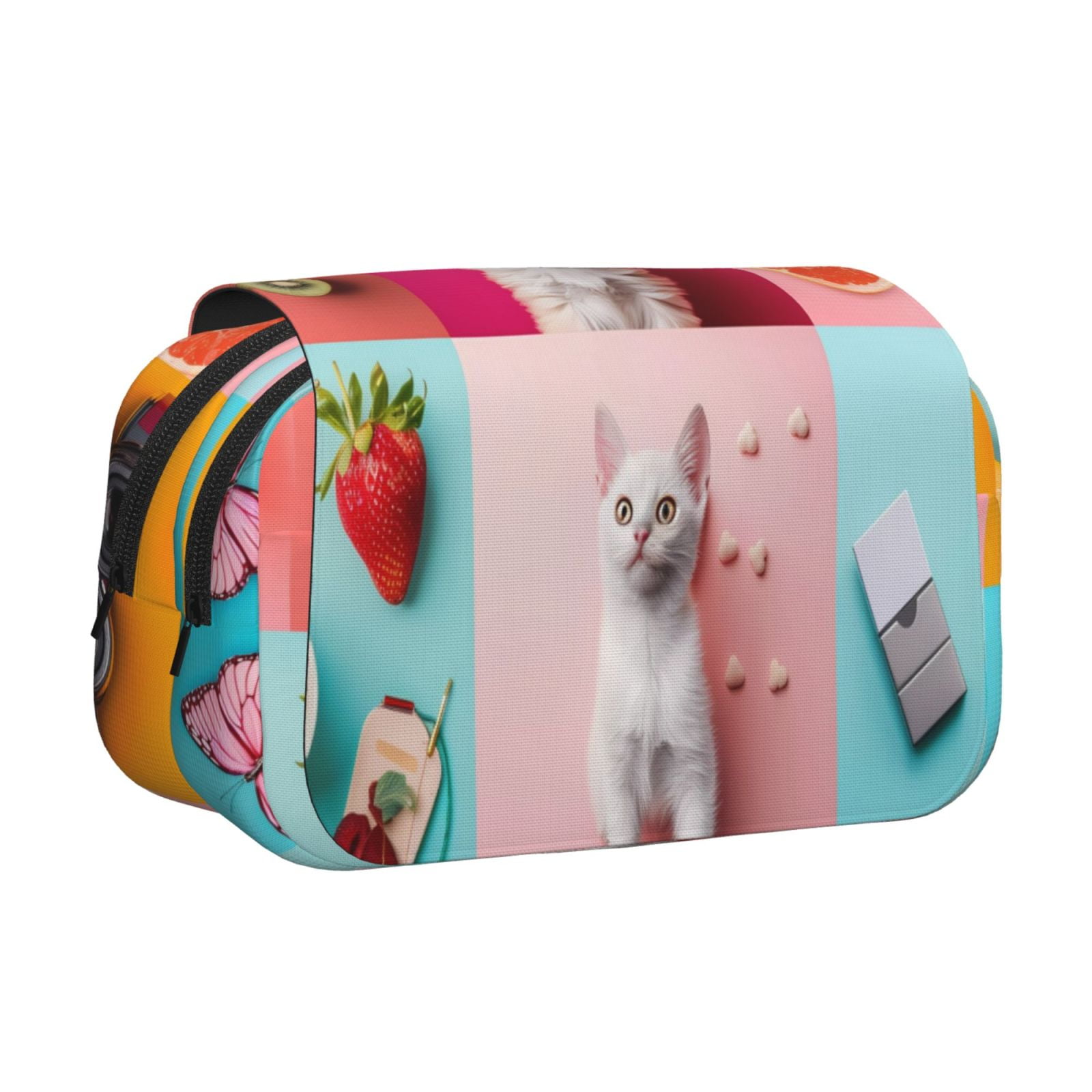 Kdxio Colorful Dog Cat Collage for Double Compartment Pen Case Oxford ...