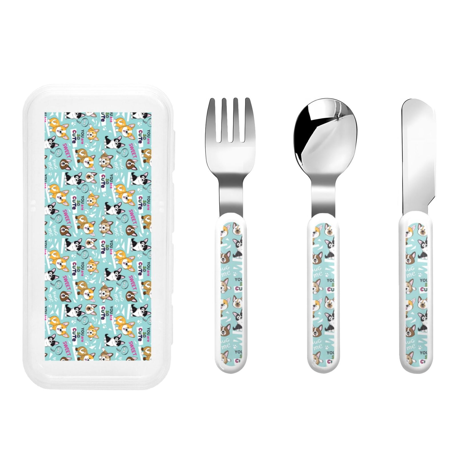 Kdxio Colorful Dog Toddler Utensils Set - Kids Silverware Set, Set Kids ...