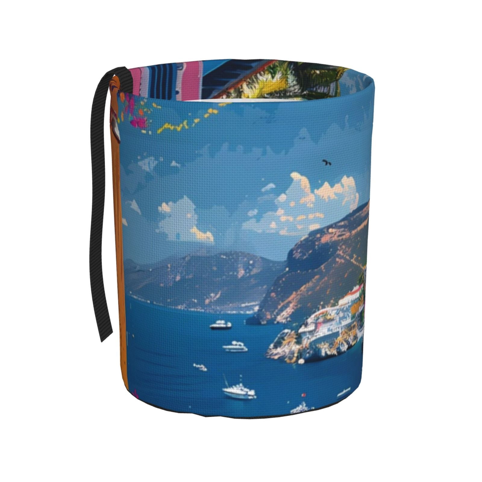 Kdxio Colorful Mediterranean Village Car Trash Can Garbage Car ...