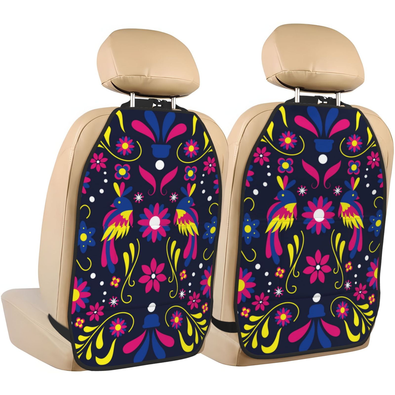 Kdxio Colorful Mexican Print 2 Pack Car Kick Mat Seat Cover Back ...