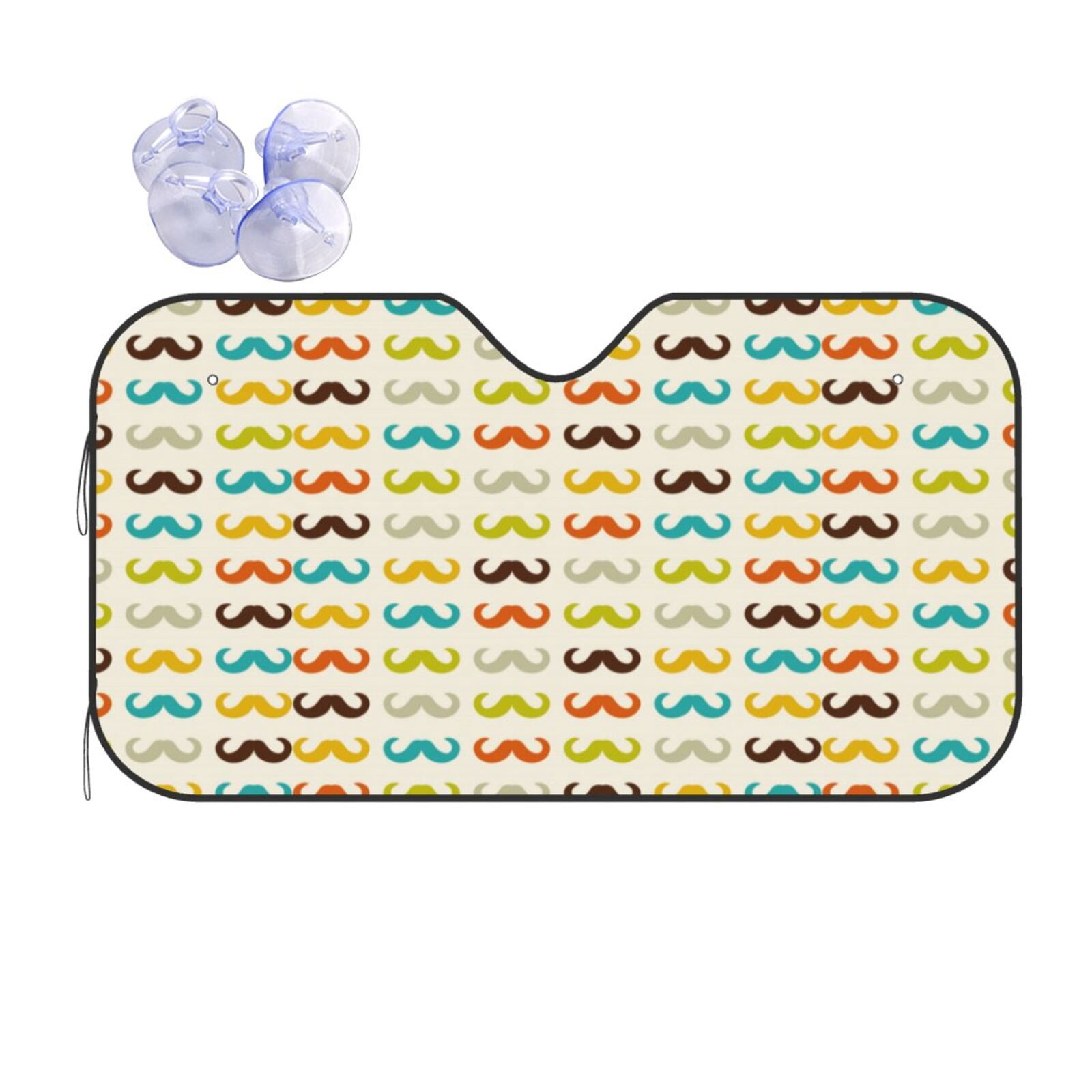 Kdxio Colorful Mustache Print Front Windshield Sun Shade,Folding Auto ...