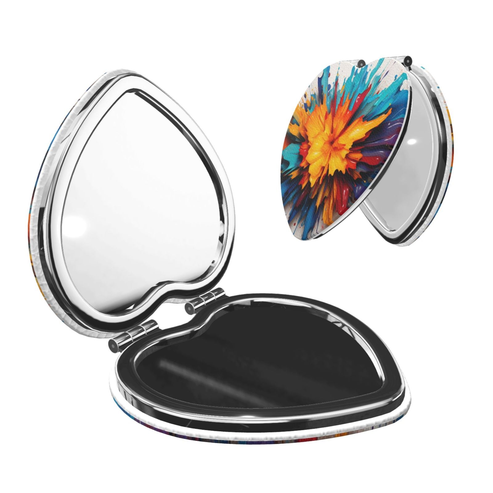 Kdxio Colorful Paint Print Pocket Mirror, 1X/2X Travel Makeup Mirror 2 ...