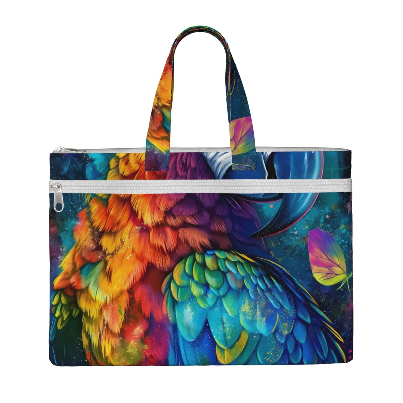 Kdxio Colorful Parrot Jungle Dream File Tote Document Bag Business Briefcase Bag Document ...