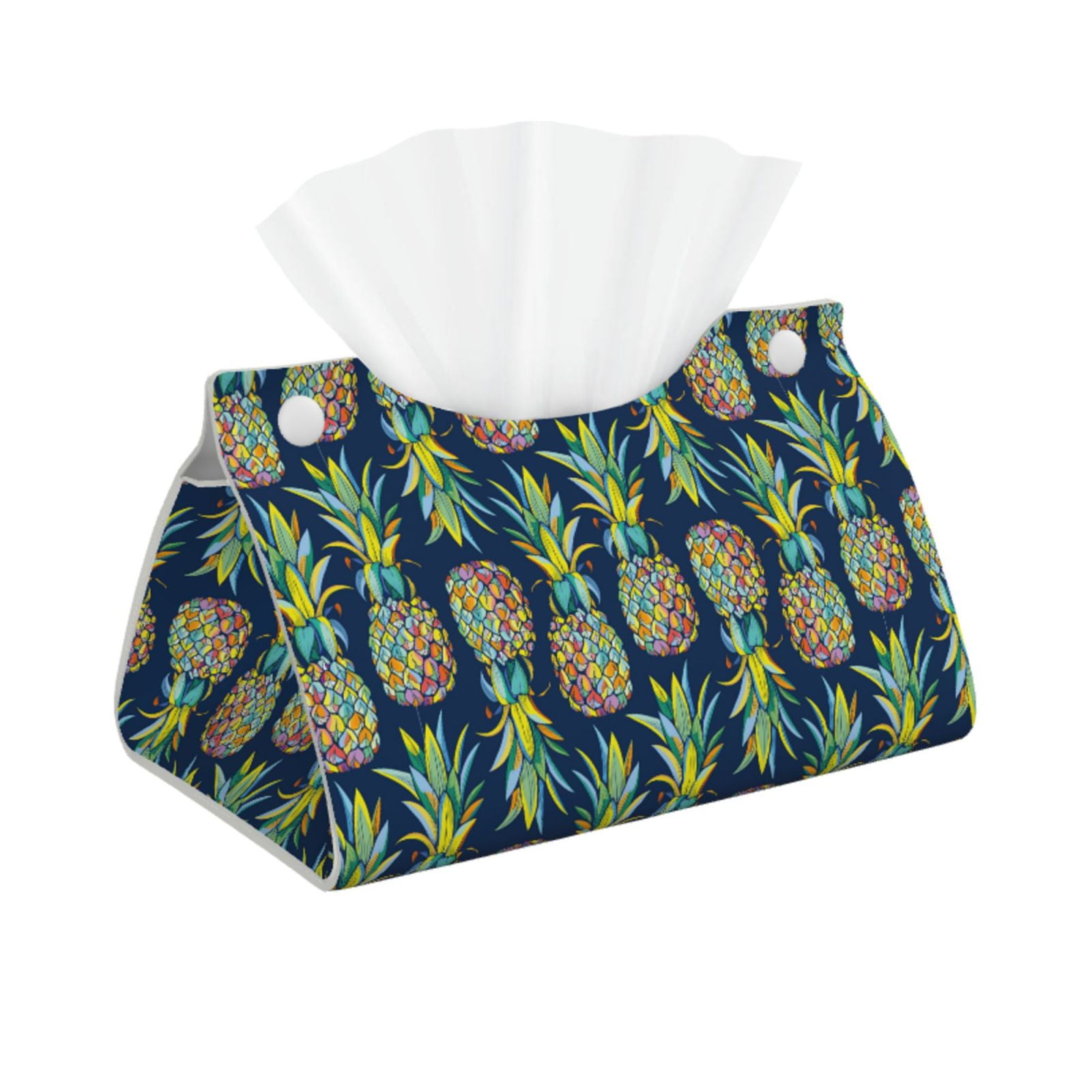 Kdxio Colorful Pineapples Print Tissue Box Cover,Modern PU Leather ...