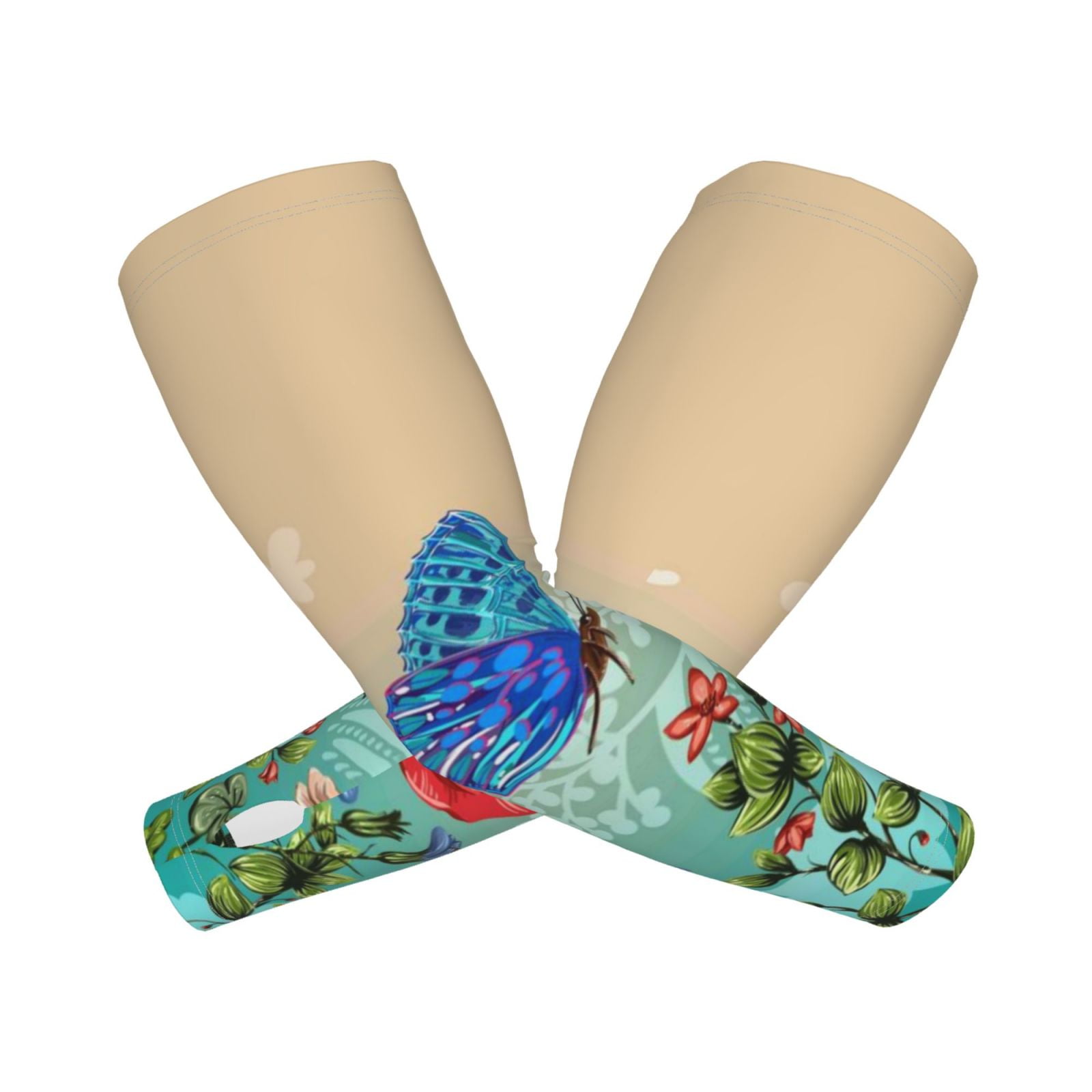 Kdxio Colorful Plants And Insects Print UV Sun Protection Arm Sleeves ...