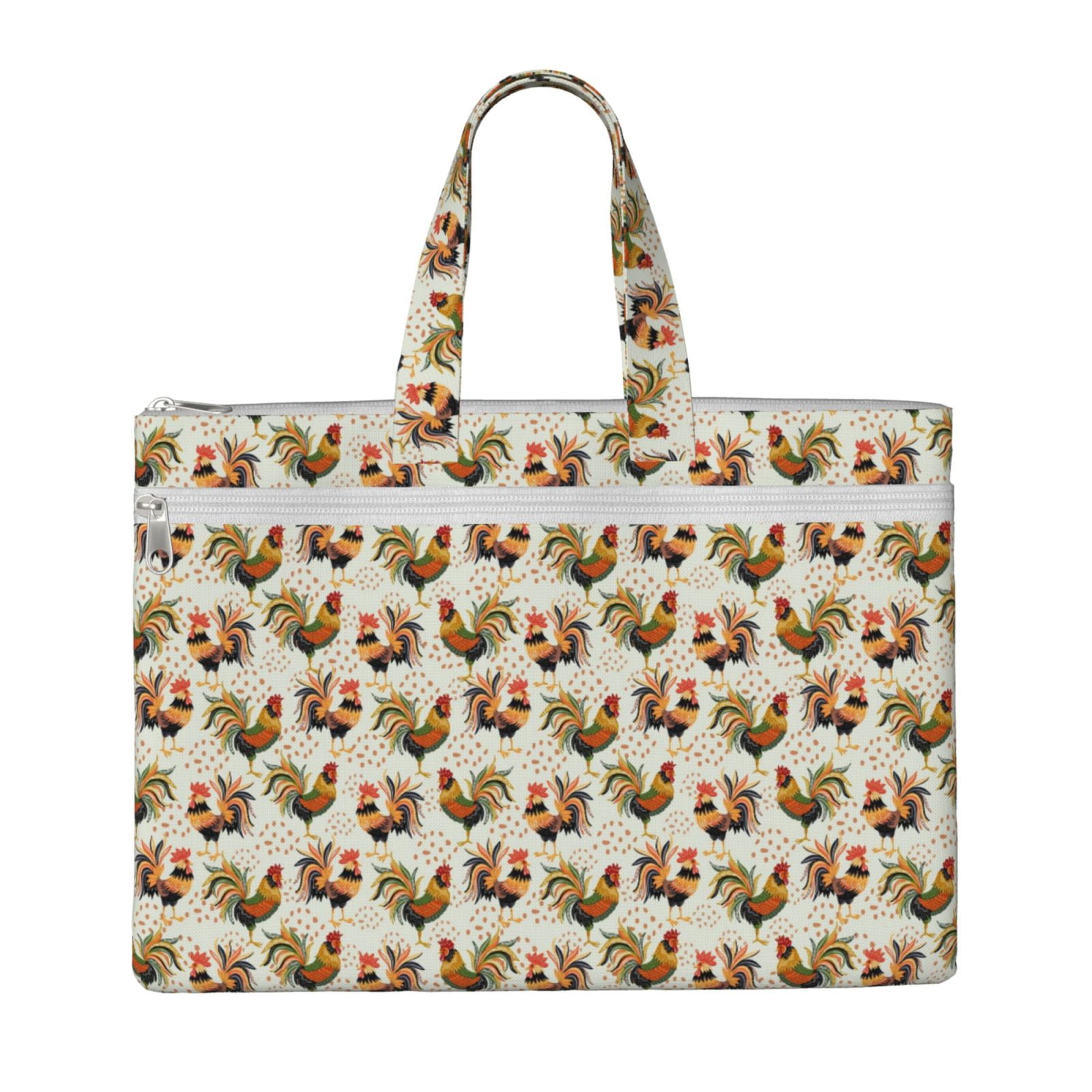 Kdxio Colorful Roosters File Tote Document Bag Business Briefcase Bag ...