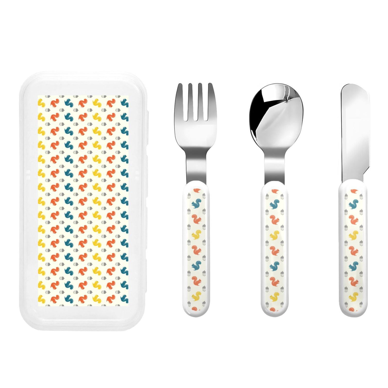 Kdxio Colorful Squirrel Toddler Utensils Set - Kids Silverware Set, Set ...
