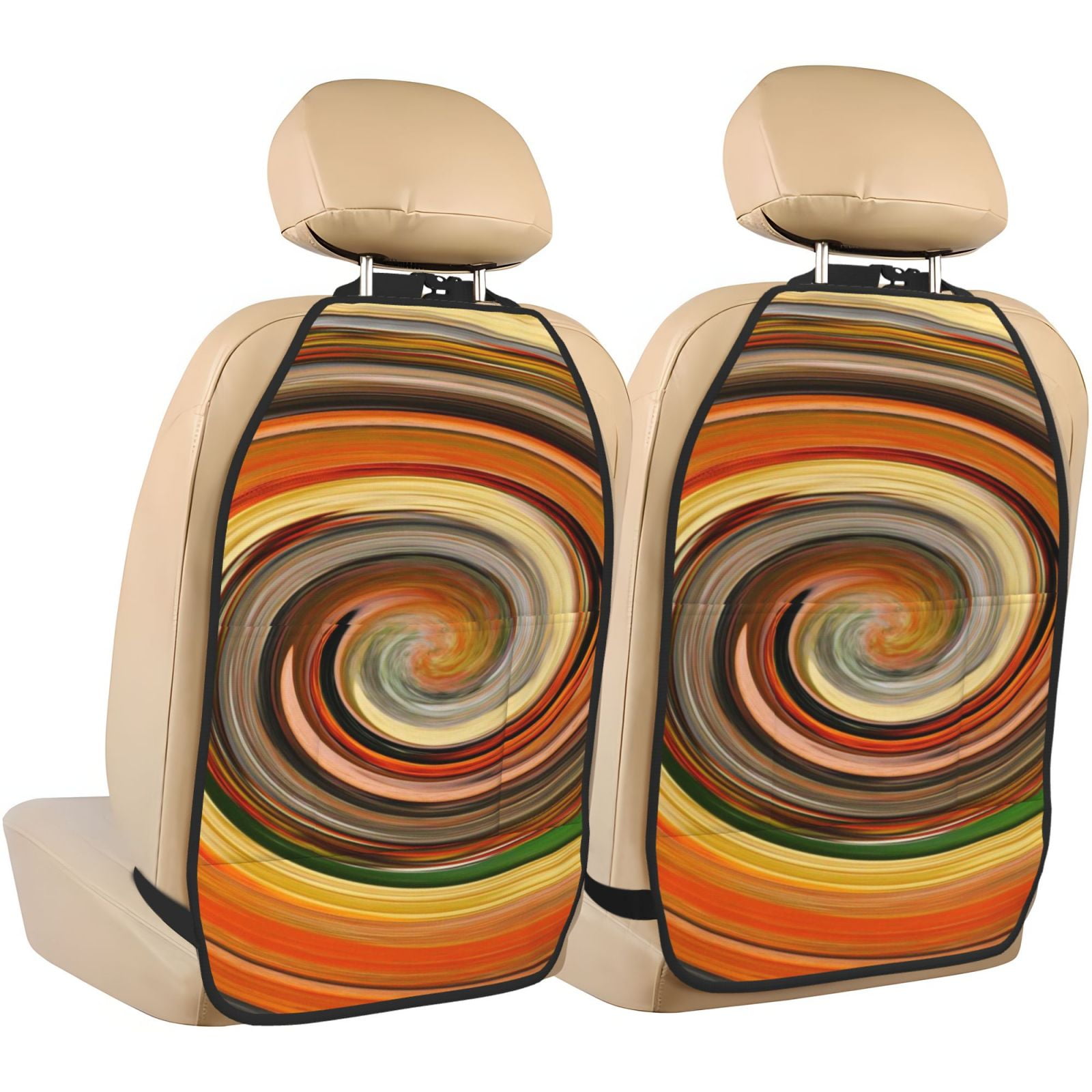 Kdxio Colorful Swirl Print 2 Pack Car Kick Mat Seat Cover Back ...