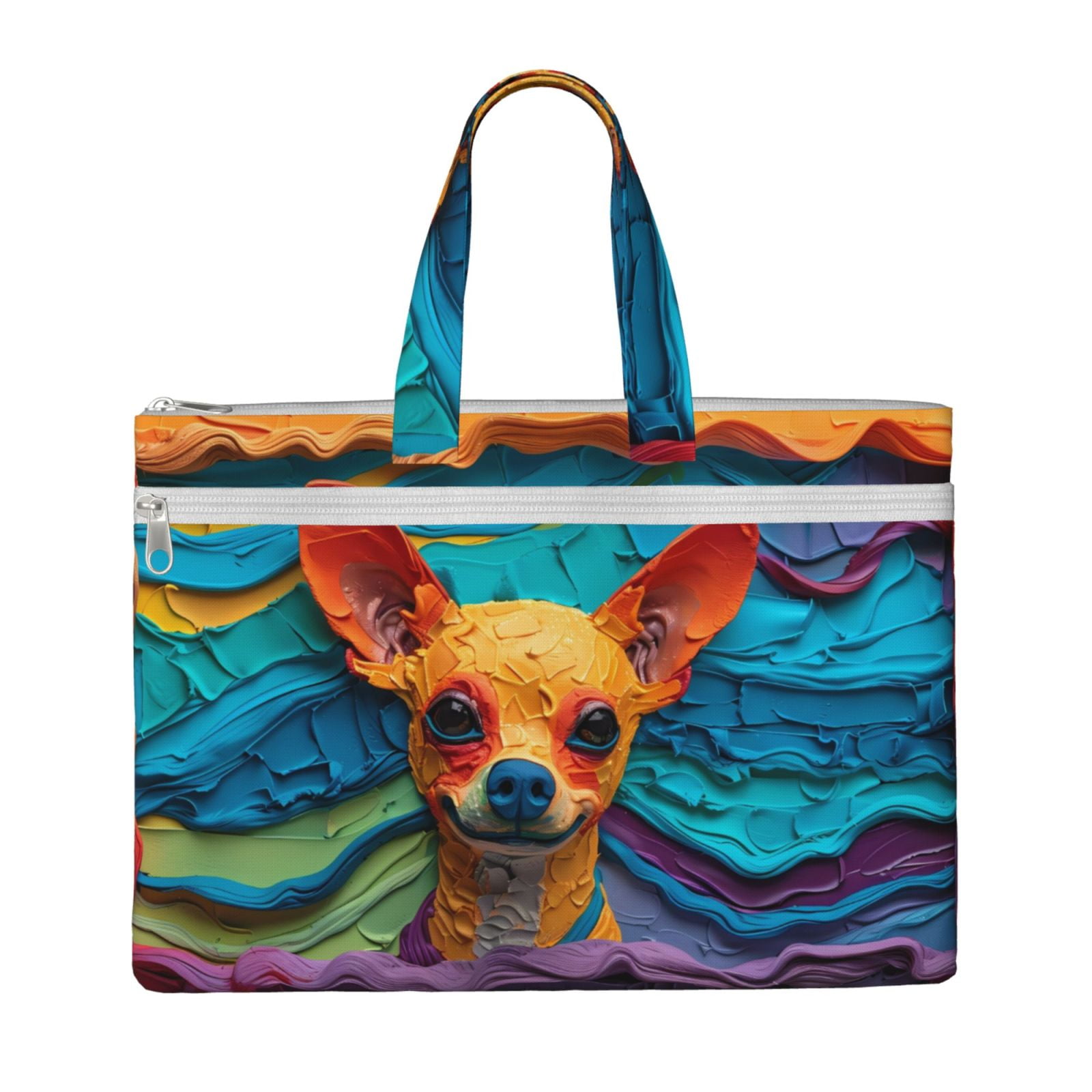 Kdxio Colorful Textured Chihuahua File Tote Document Bag Business ...