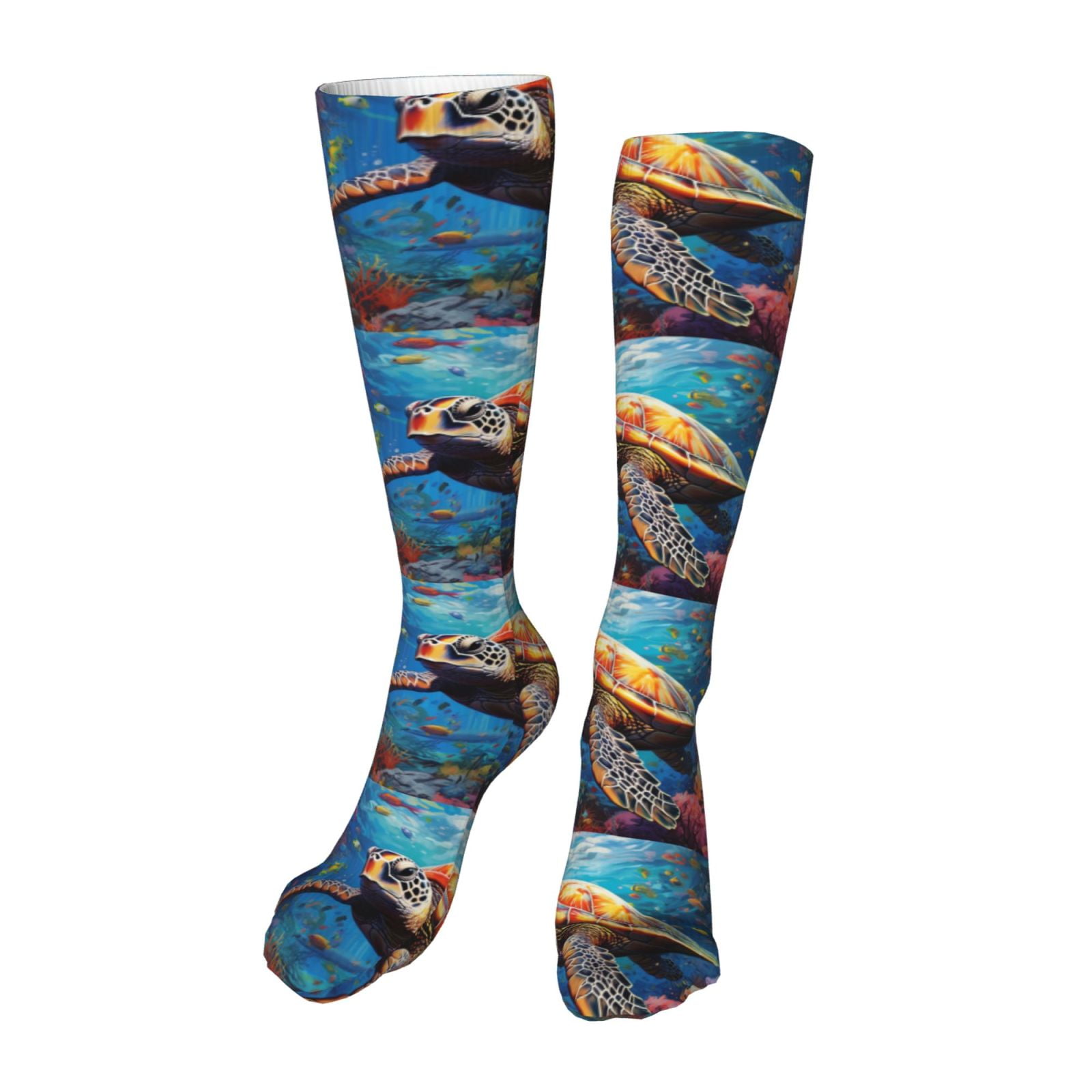 Kdxio Colorful Underwater Sea Turtle Funny Silky Novelty Funky Long ...