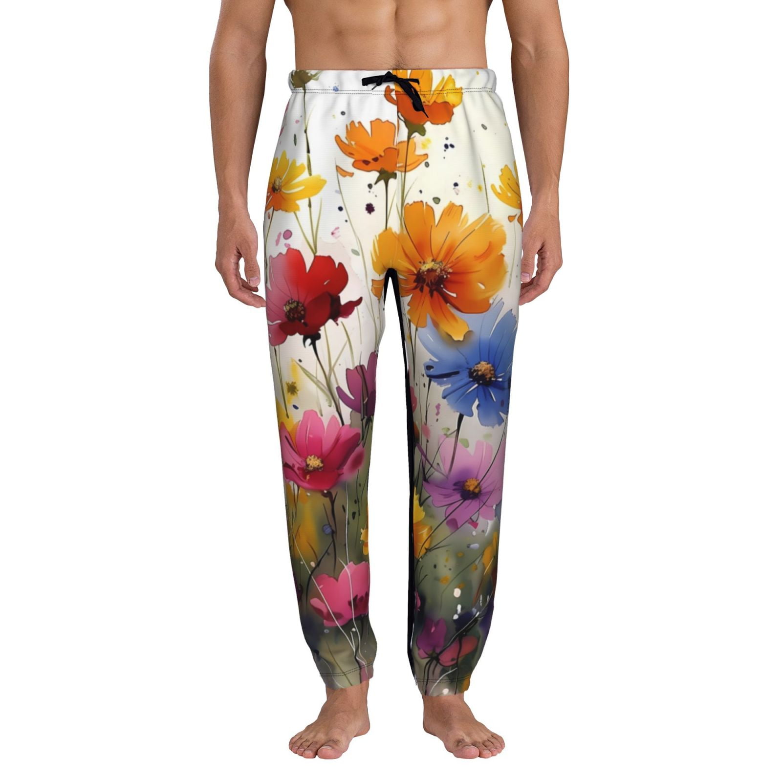 Kdxio Colorful Wildflower Meadow Pattern Joggers,Sweatpants for Men ...