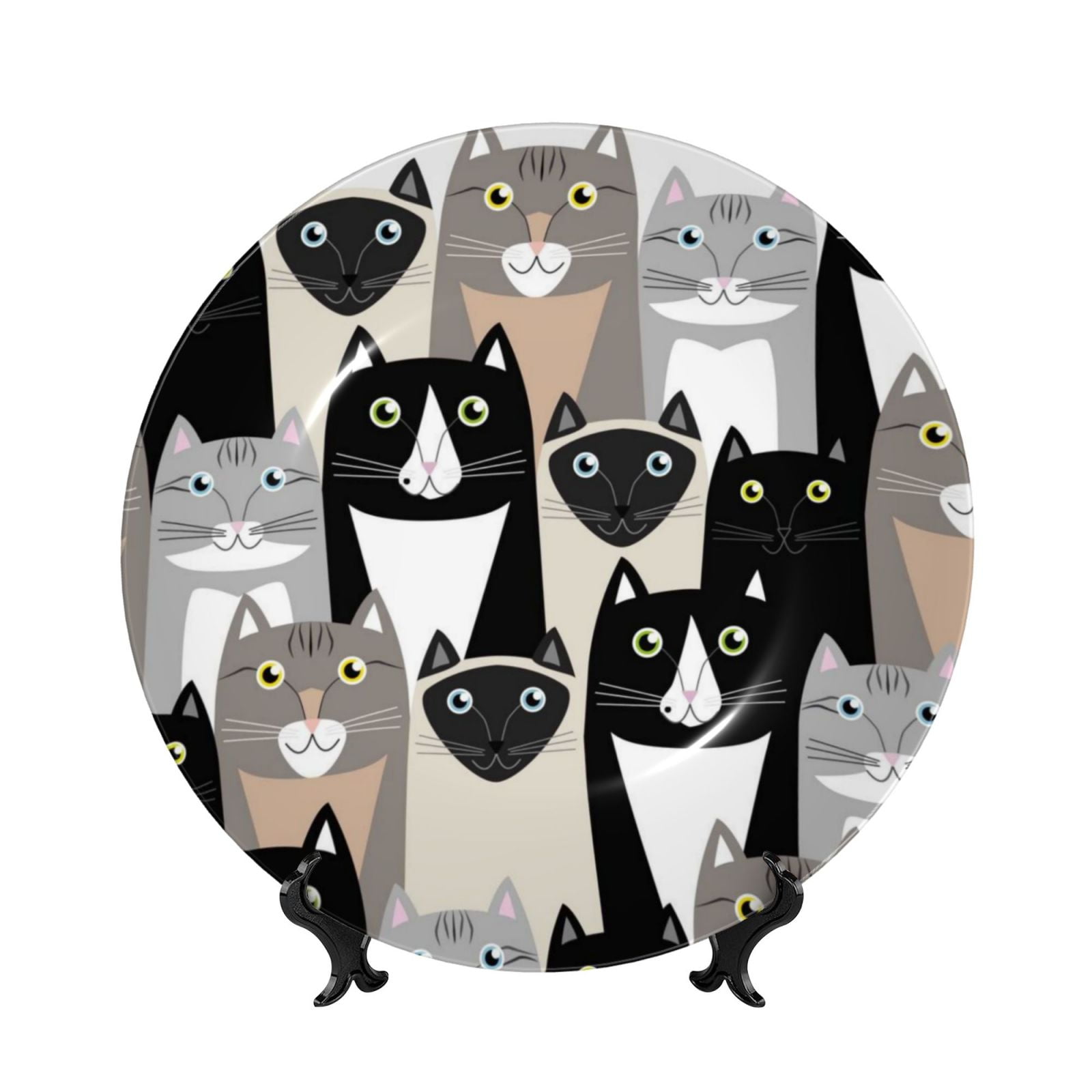 Kdxio Colors Cats Bone China Decorative Plate Ceramic Decorative Plate ...