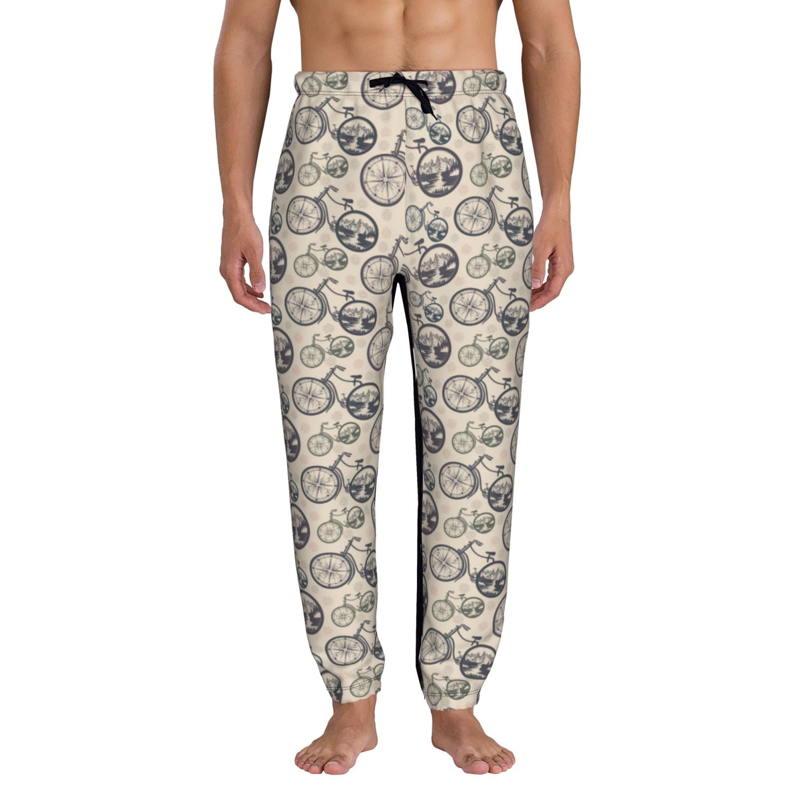 Kdxio Compass And Mountains In Bicycle Wheels Pattern Joggers ...